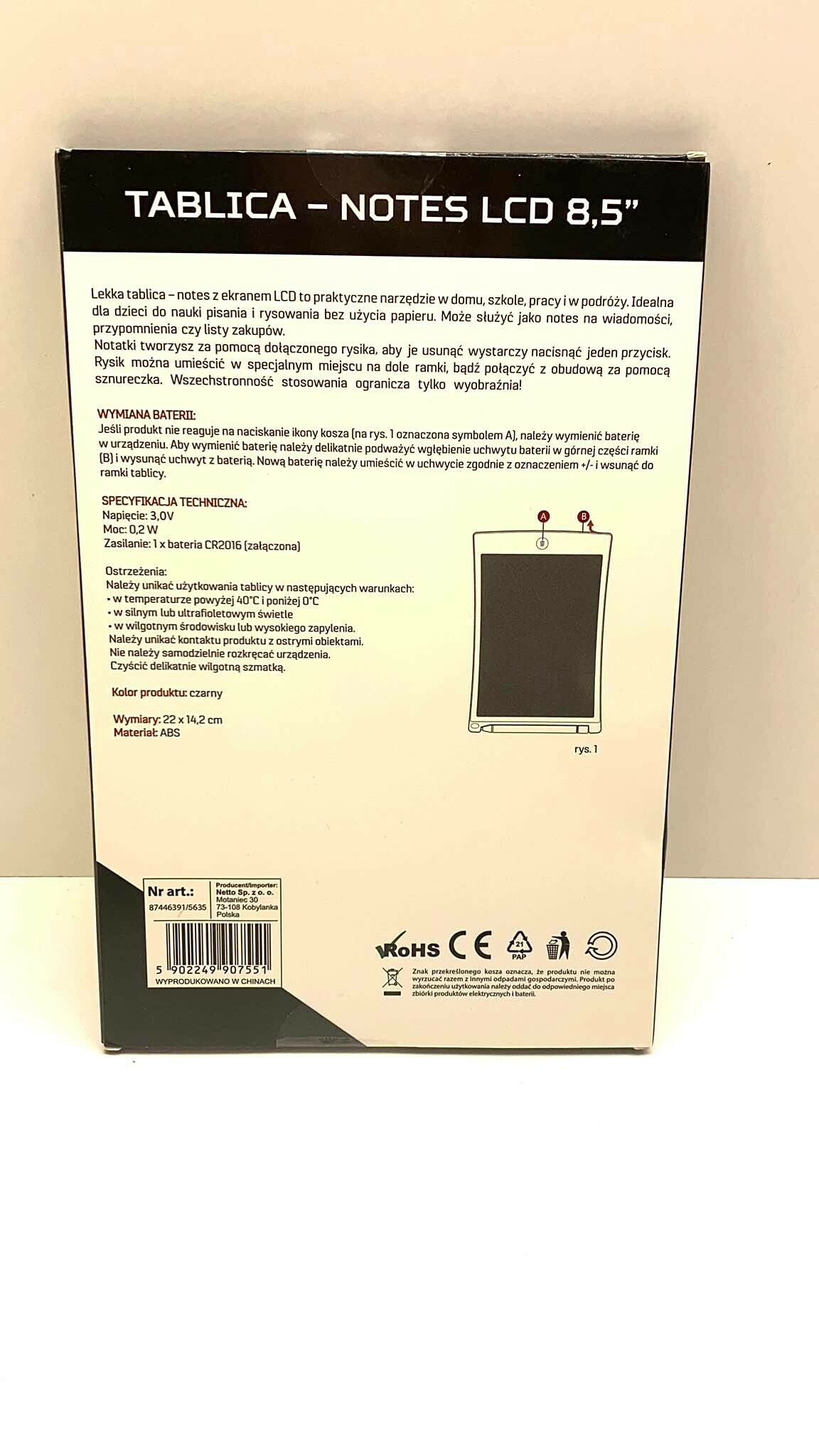 TABLICA NOTES LCD 8,5 | Pozostałe | Loombard.pl