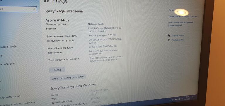 LAPTOP ACER ASPIRE 1 A114-32-C5D3 ŁAD | Laptopy | Loombard.pl
