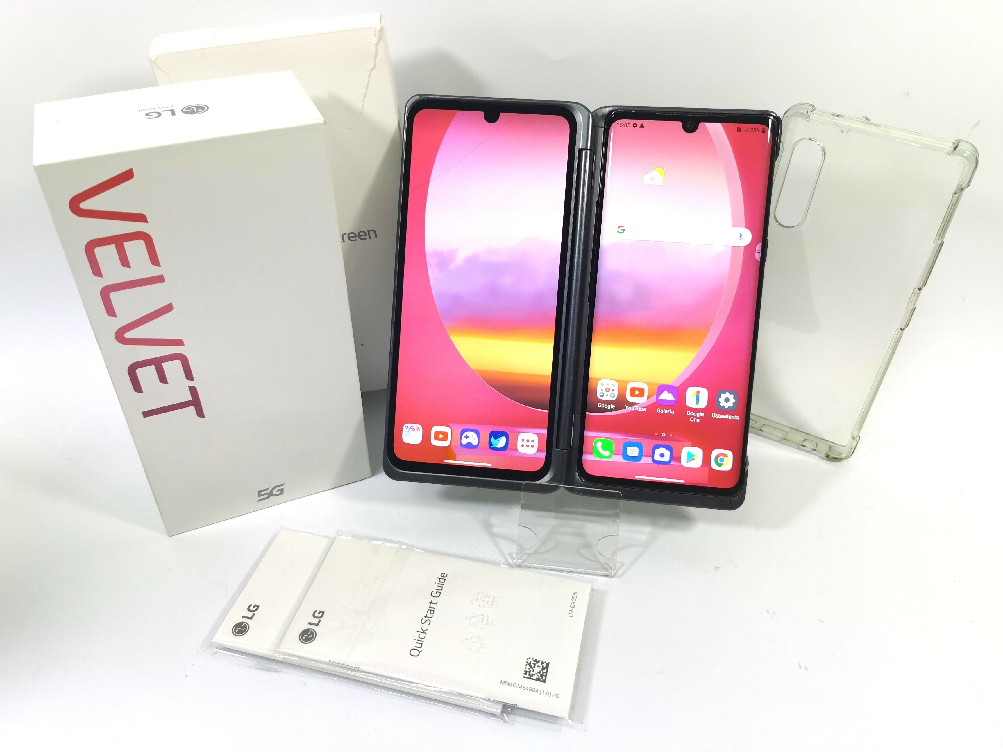 LG VELVET + DUAL SCREEN (PĘKNIĘTY EKRAN) | Smartfony i telefony komórkowe | Loombard.pl