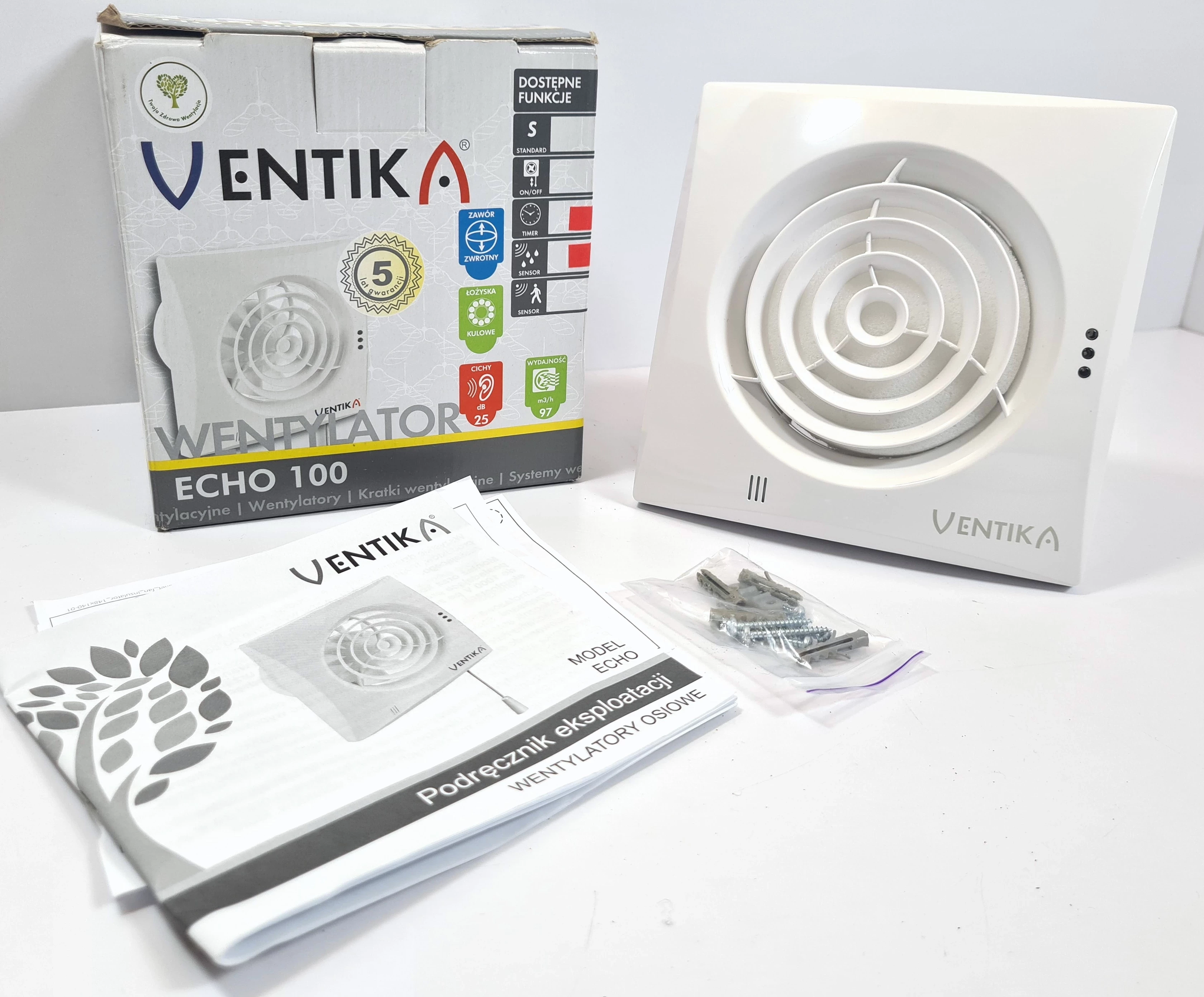 WENTYLATOR ŁAZIENKOWY VENTIKA ECHO 100 | Wentylatory | Loombard.pl