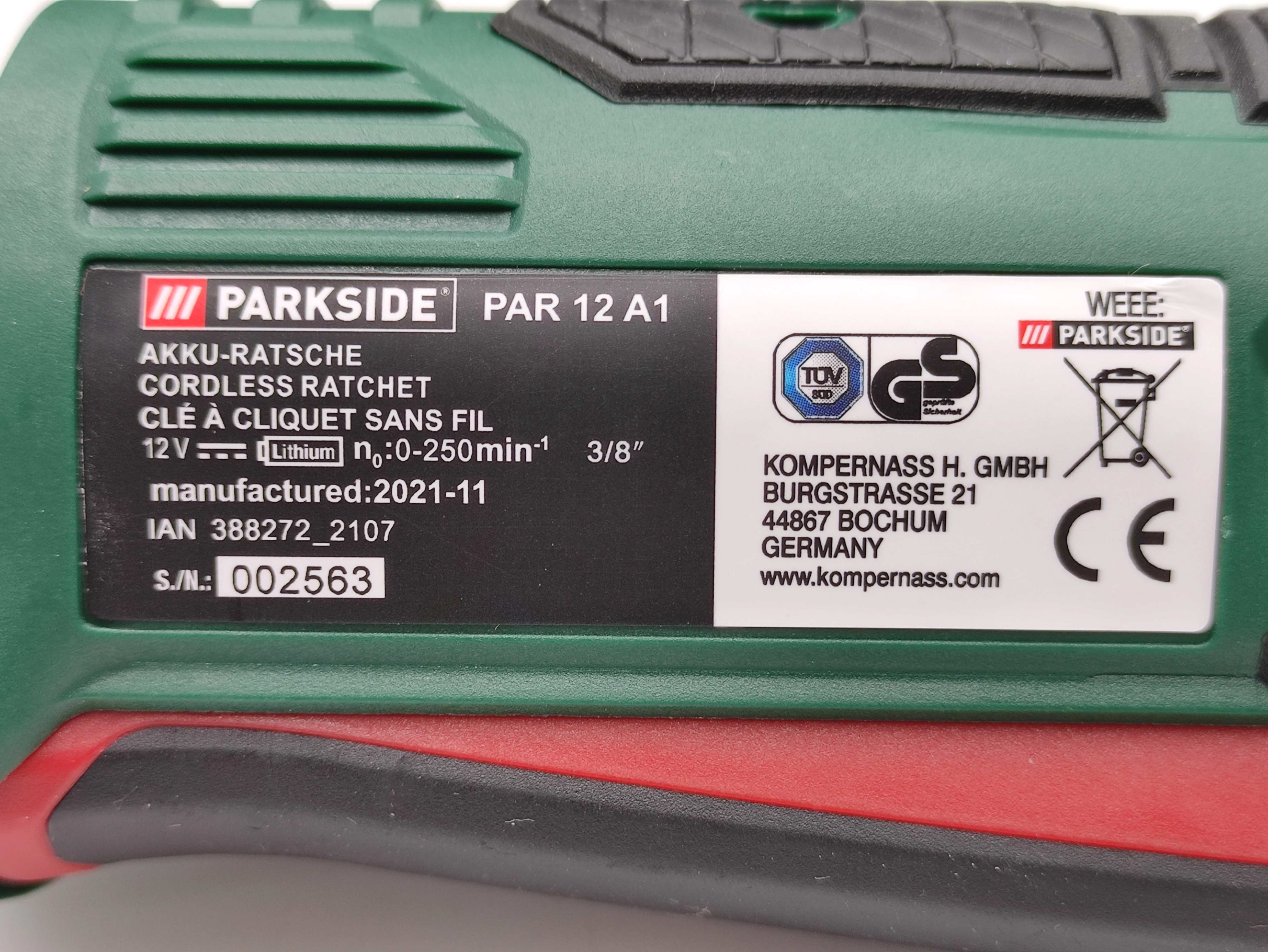 GRZECHOTKA AKUMULATOROWA PARKSIDE 12V PAR 12 A1 | Klucze udarowe ...