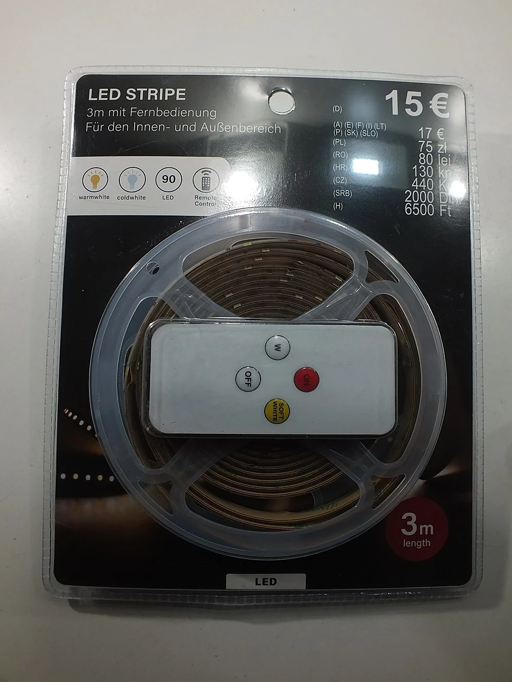 TAŚMA LED TEDI 3 M/PILOT ŻÓŁTO/BIAŁE | Taśmy LED | Loombard.pl