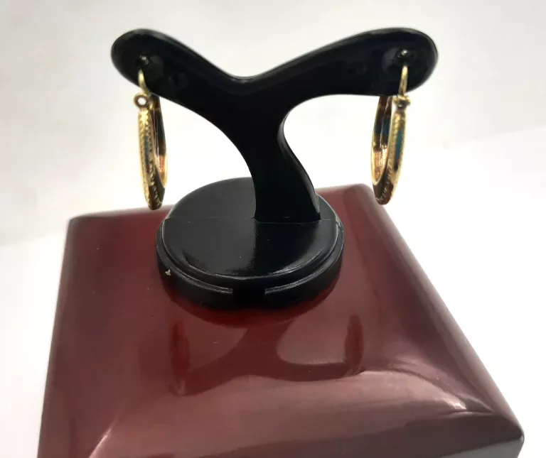 ZŁOTE KOLCZYKI WISZĄCE DMUCHANE 585 1,12 G | Kolczyki | Loombard.pl