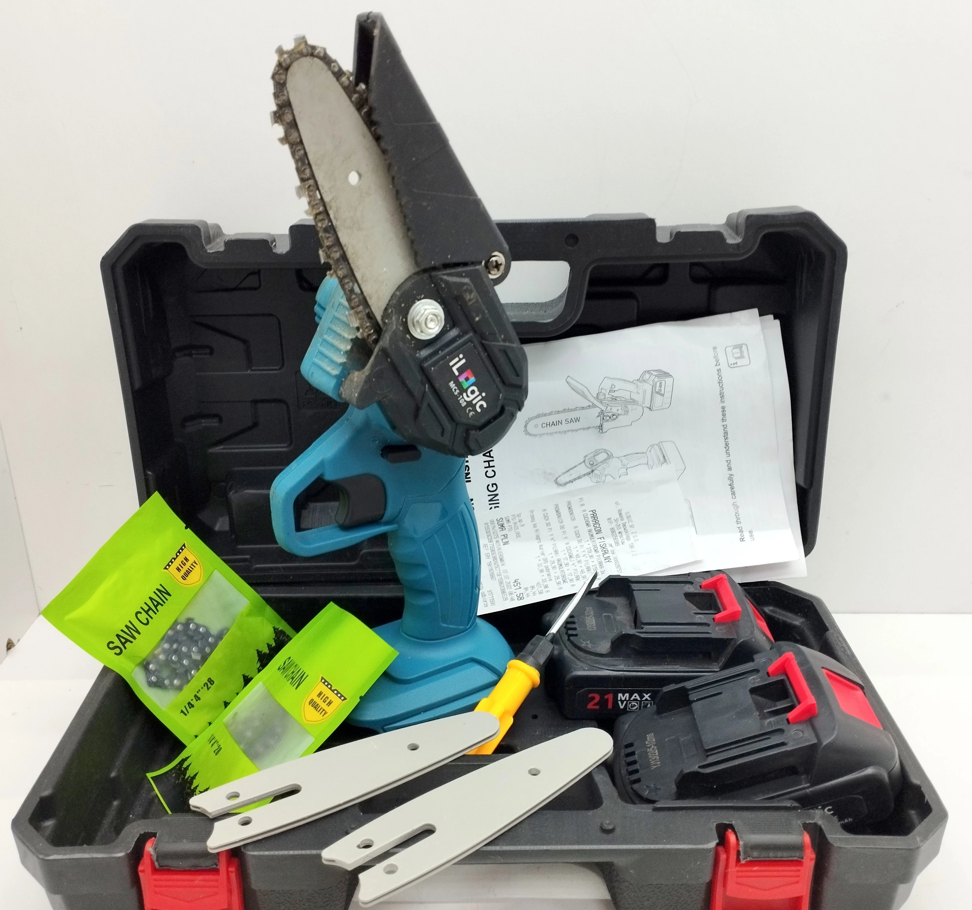 PRZENOŚNA PIŁA ŁAŃCUCHOWA AKUMULATOROWA ILOGIC MC | Piły łańcuchowe | Loombard.pl