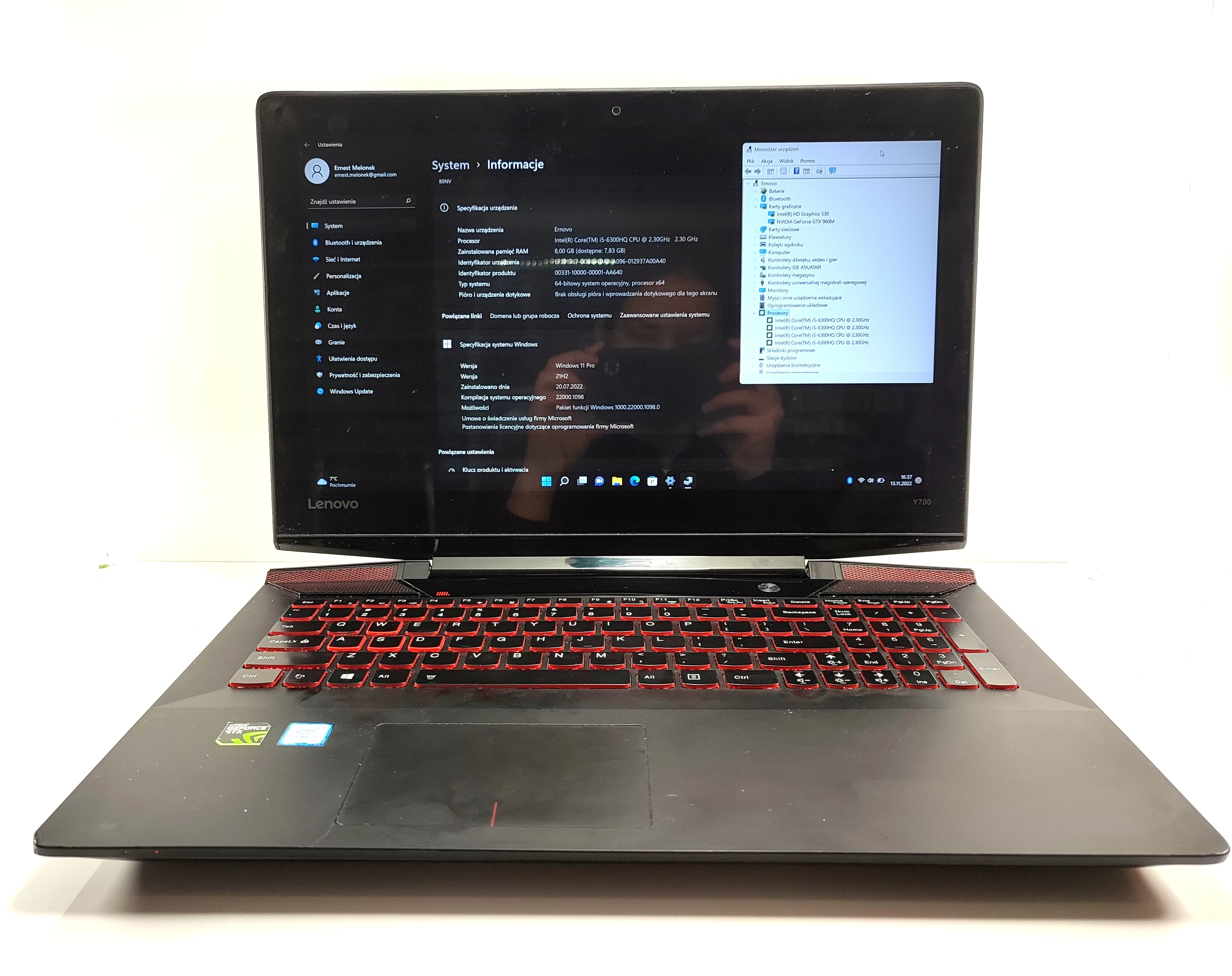 LAPTOP LENOVO IDEAPAD Y700 15ISK I5 SSD 8GB RAM | Laptopy | Loombard.pl