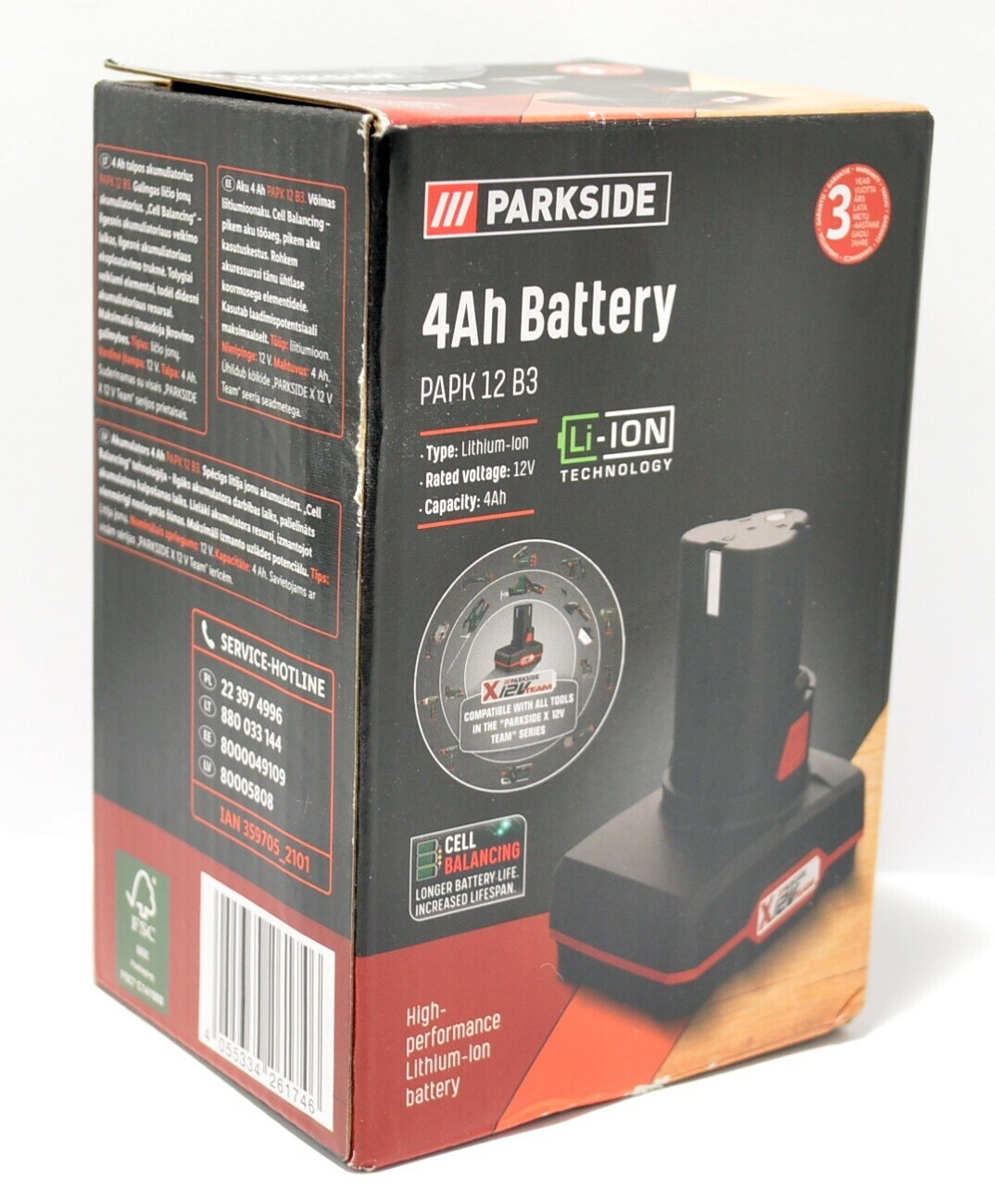 AKUMULATOR PARKSIDE PAPK 12 B3 4AH 12V | Akumulatory do elektronarzędzi ...