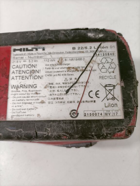 BATERIA AKUMULATOR HILTI B22/5.2 | Akumulatory do elektronarzędzi | Loombard.pl