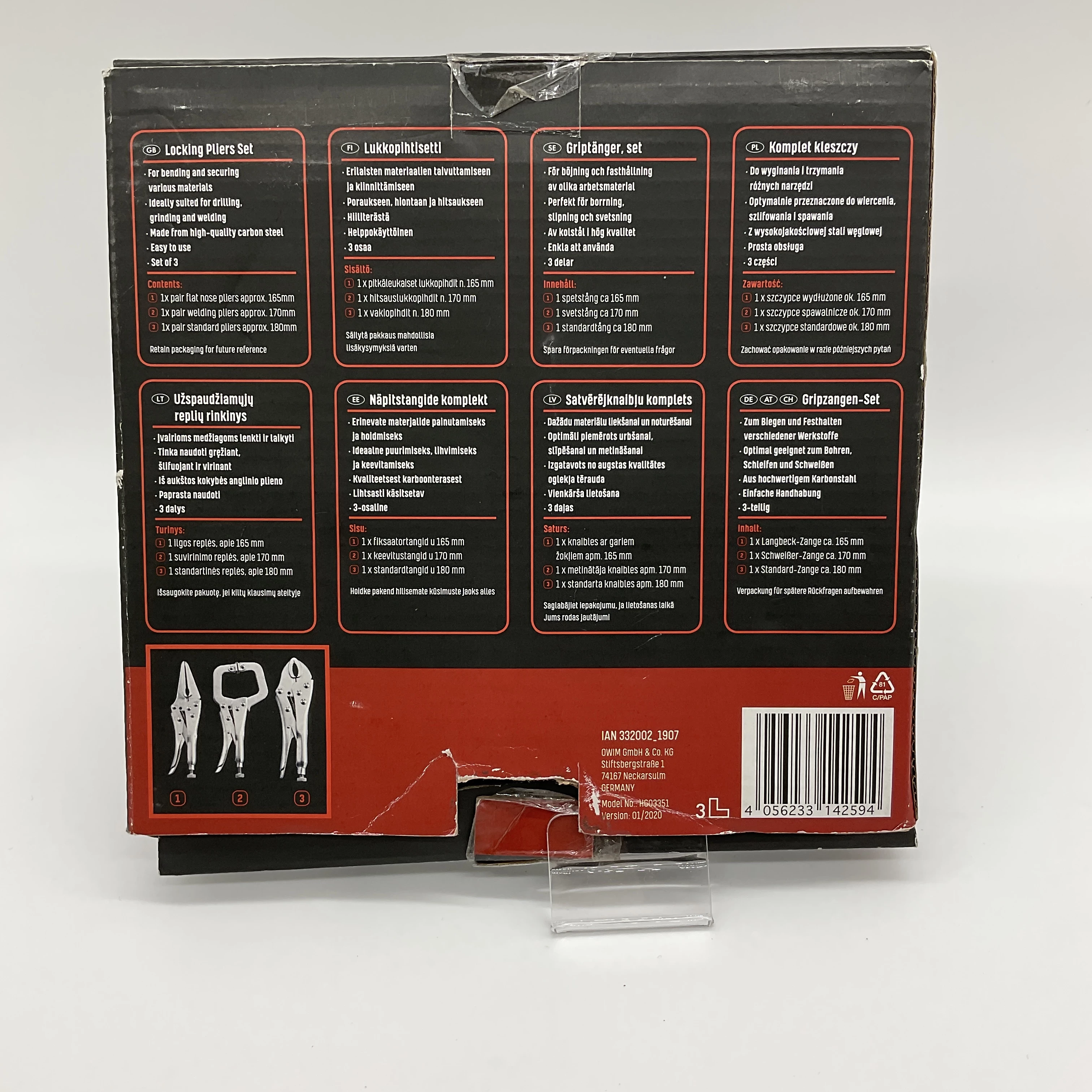 KLESZCZE ZACISKOWE PARKSIDE LOCKING PLIERS SET 3 | Zestawy narzędzi ...