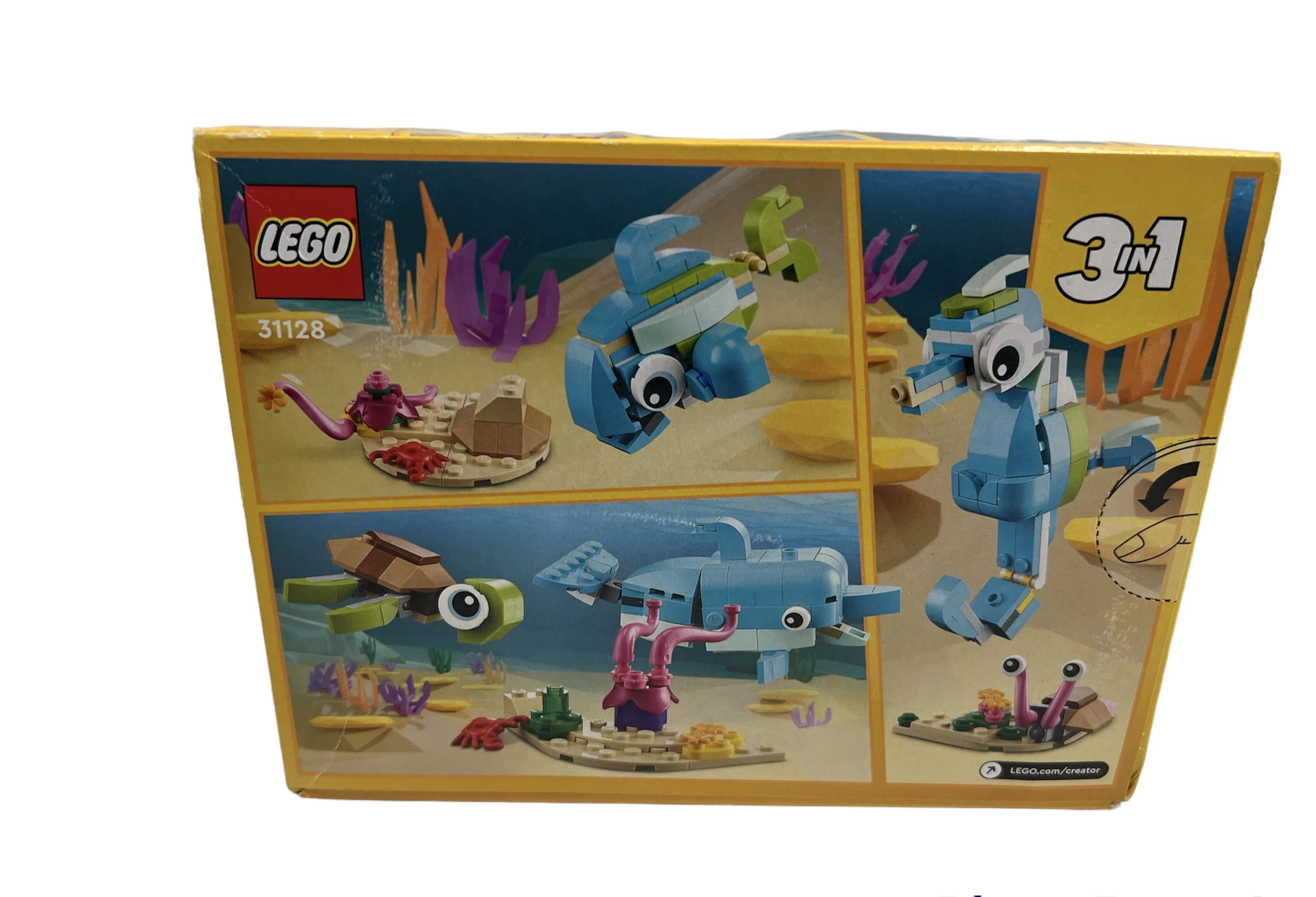 LEGO CREATOR 31128 DELFIN I ŻÓŁW RYBA KRAB 3W1 6+ | Creator 3 w 1 ...