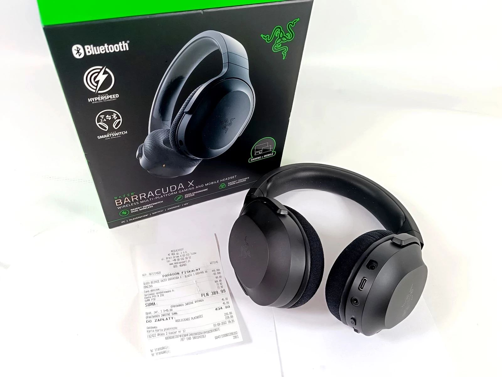SŁUCHAWKI RAZER BARRACUDA X (2022) BLACK | Słuchawki bezprzewodowe ...