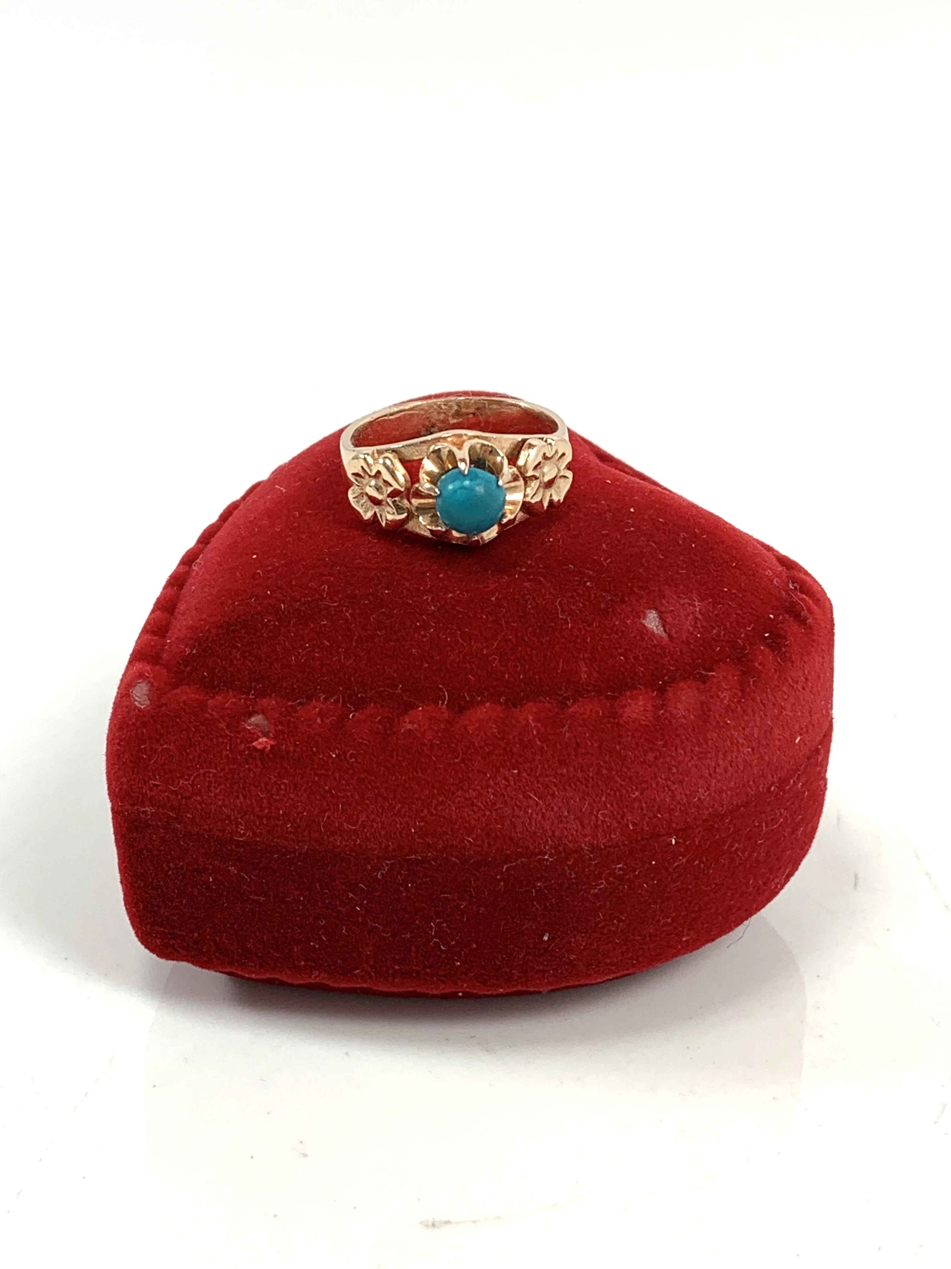 ZŁOTY PIERŚCIONEK Z TURKUSEM 585 2,99G R.7 | Pierścionki, obrączki | Loombard.pl