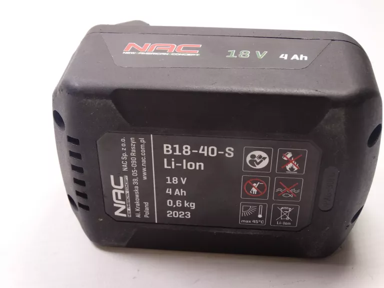 AKUMULATOR LI-ION NAC 18 V 4 AH B18-40-S | Akumulatory do elektronarzędzi | Loombard.pl