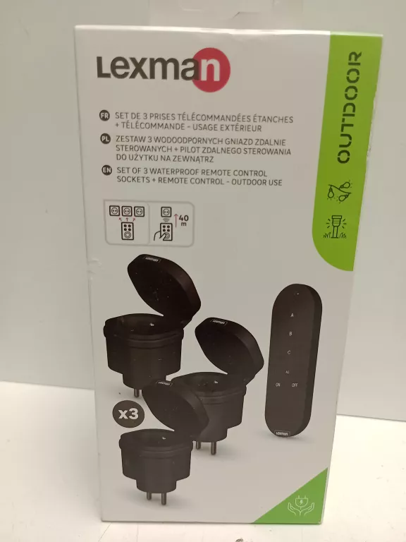 ZESTAW 3 GNIAZD ZEWNĘTRZNYCH STEROWANYCH PILOTEM LEXMAN | Gniazda ...