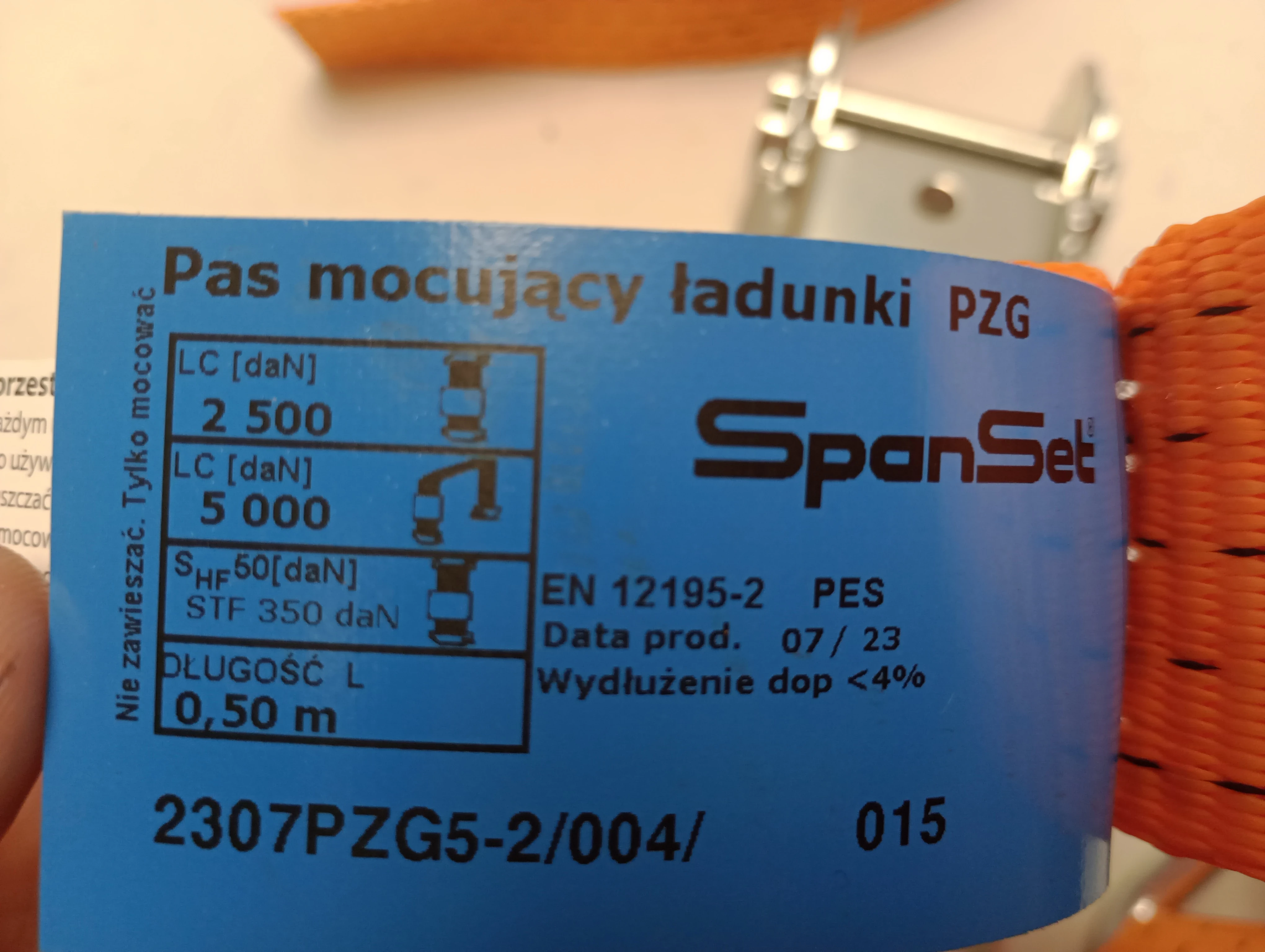 PAS TRANSPORTOWY 5,5M/45MM PASY TRANSPORTOWE MOCUJĄCE ŚCIĄGAJĄCE ...