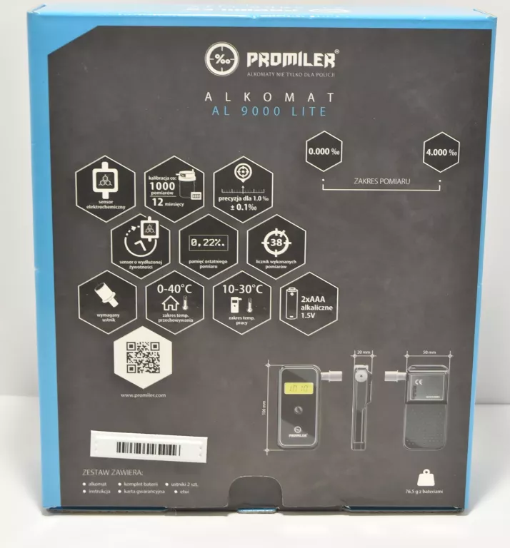 ALKOMAT ELEKTROCHEMICZNY PROMILER AL-9000LITE | Alkomaty | Loombard.pl