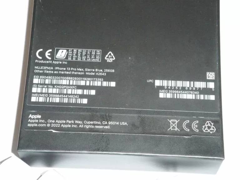 TELEFON APPLE IPHONE 13 PRO MAX 256GB KOMPLET | Smartfony i telefony ...