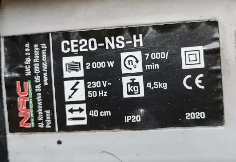 PIŁA ŁAŃCUCHOWA NAC CE20-NS-H 2000W ELEKTRYCZNA | Piły łańcuchowe | Loombard.pl