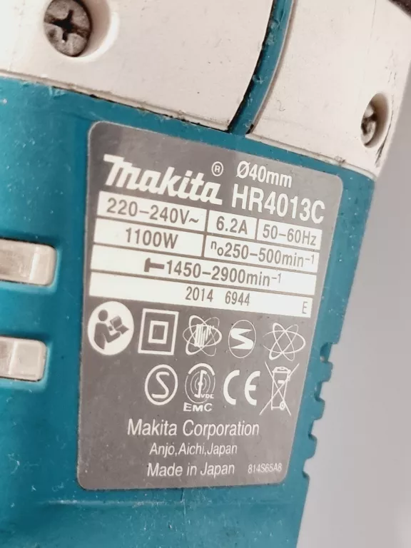 MŁOTOWIERTARKA MAKITA HR4013C WALIZKA+ WIERTŁA | Młoty udarowe ...