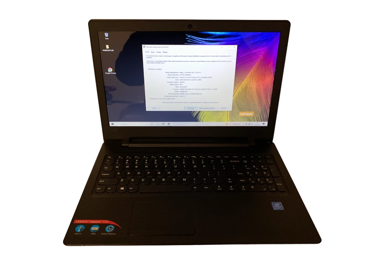 LAPTOP LENOVO IDEAPAD 110 INTEL PENTIUM 4GB RAM | Laptopy | Loombard.pl