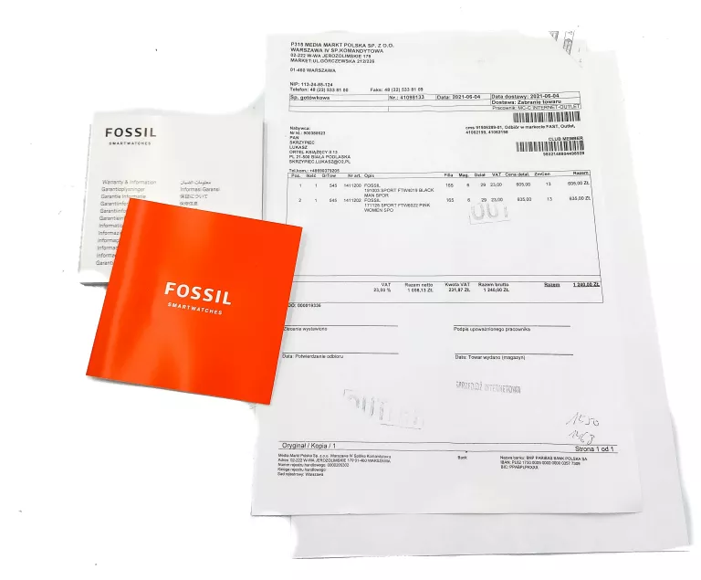 SMARTWATCH FOSSIL SPORT DW9F2 | Smartwatche | Loombard.pl