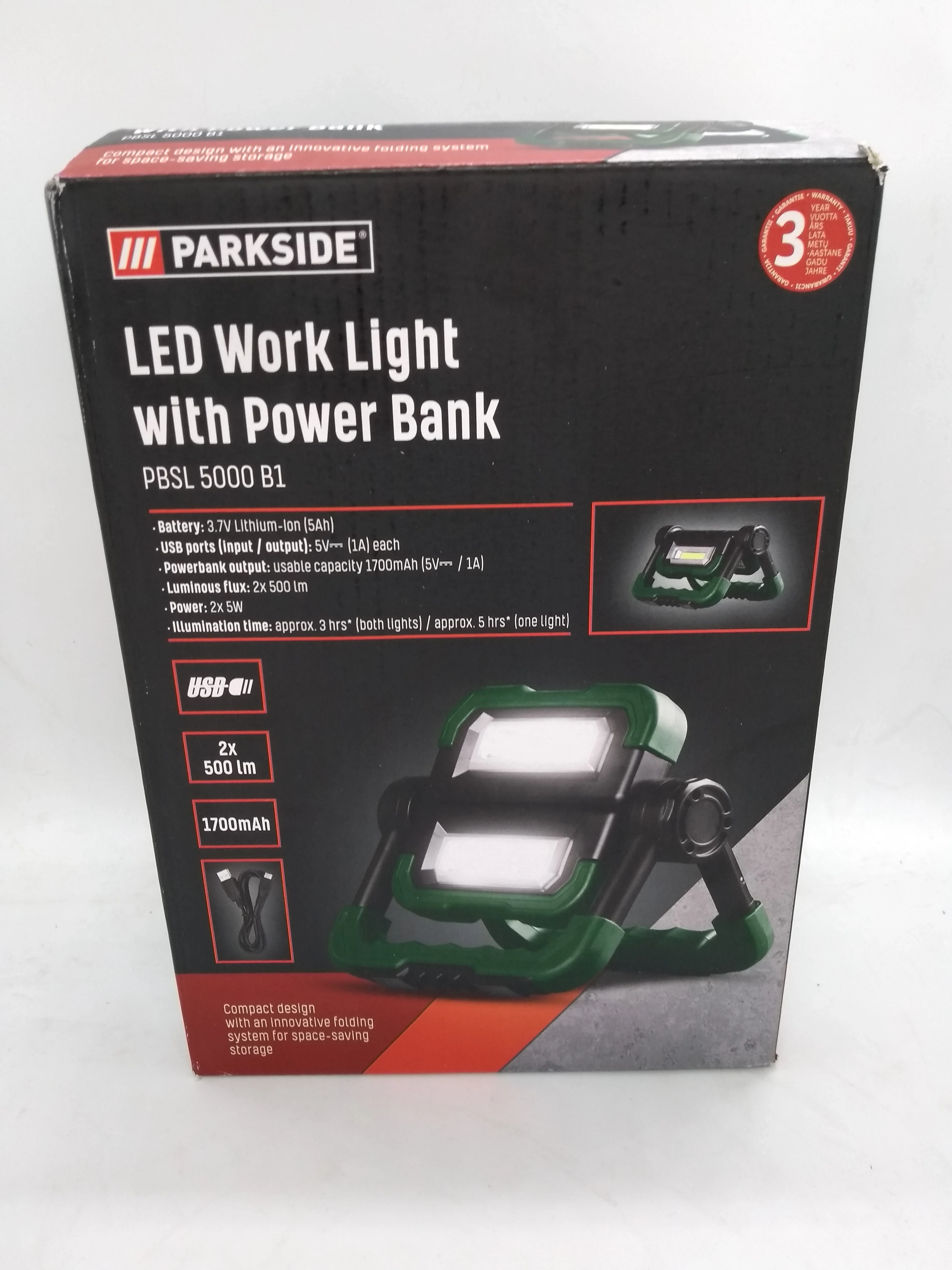 PARKSIDE REFLEKTOR LED Z FUNKCJĄ POWERBANK | Halogeny i naświetlacze ...