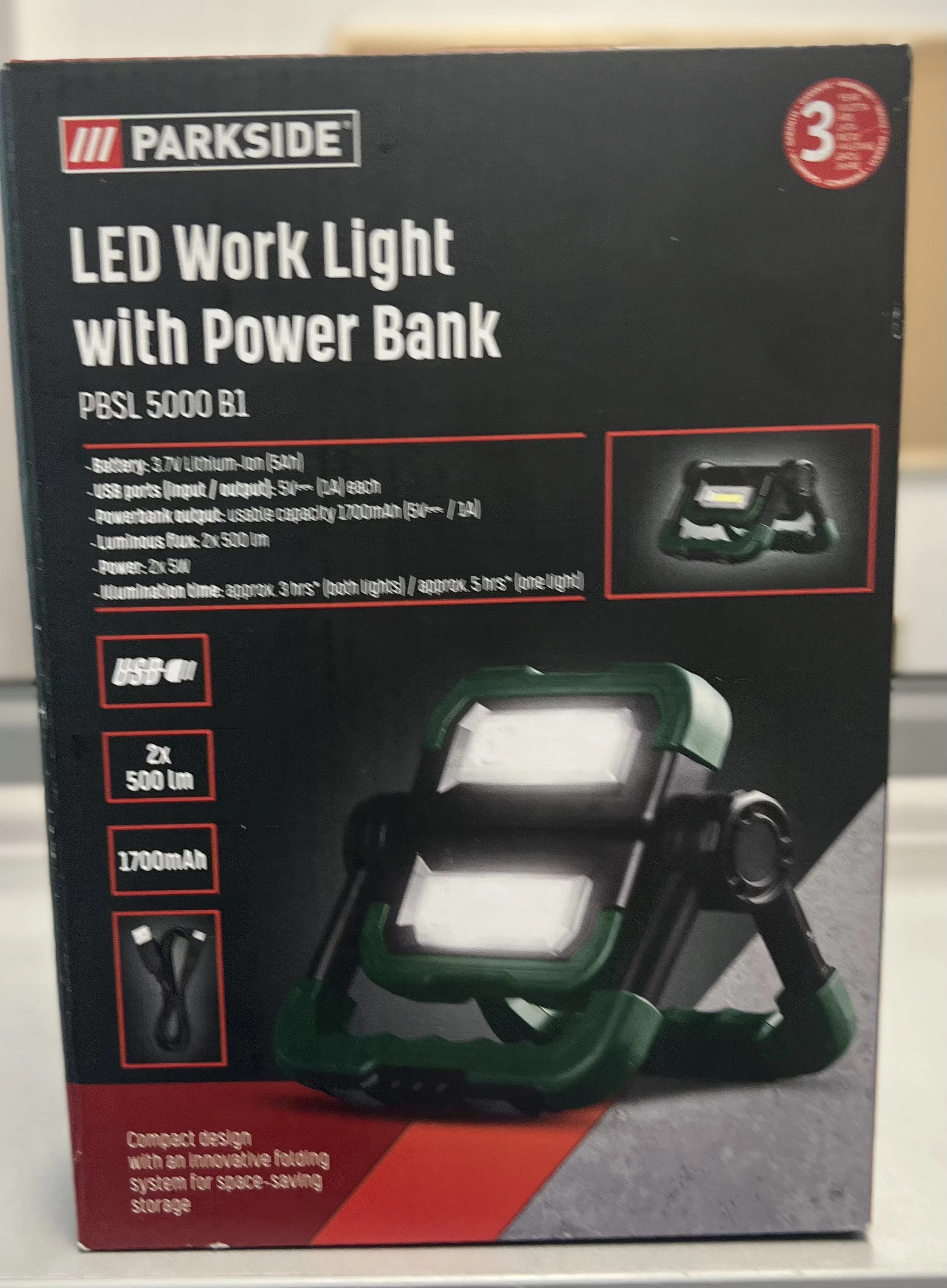 PARKSIDE REFLEKTOR LED Z FUNKCJĄ POWERBANK | Halogeny i naświetlacze ...