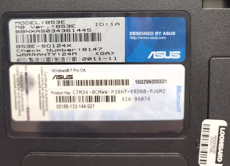 LAPTOP ASUS PRO B53E | Laptopy | Loombard.pl