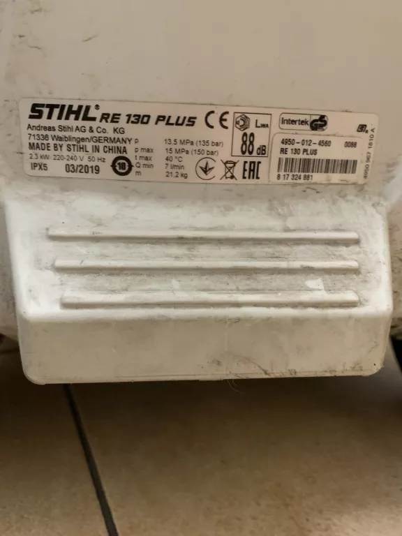 STIHL RE 130 PLUS MYJKA CIŚNIENIOWA | Myjki ciśnieniowe | Loombard.pl