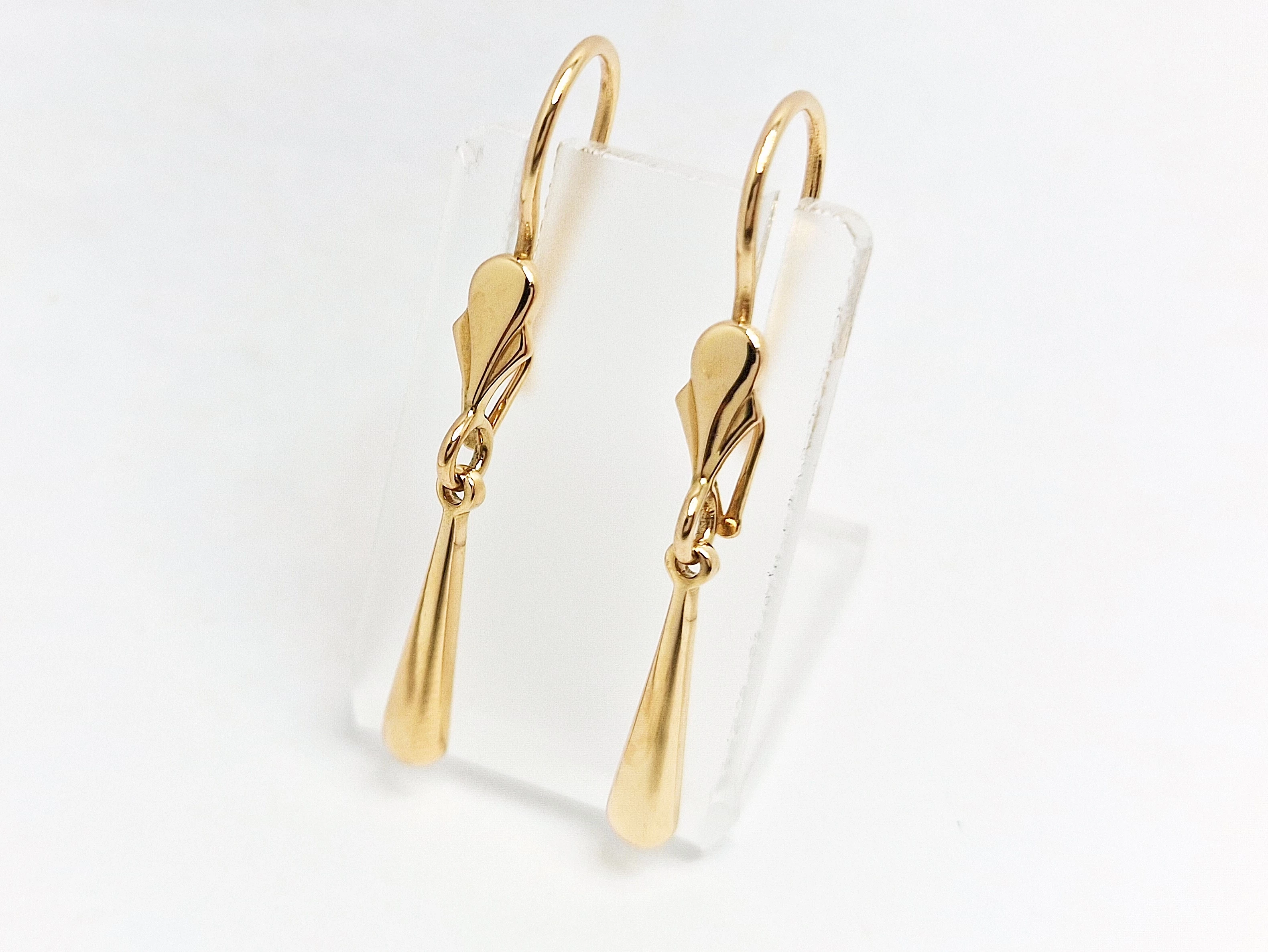 WISZĄCE ZŁOTE KOLCZYKI - 585 14K 3,26G | Kolczyki | Loombard.pl