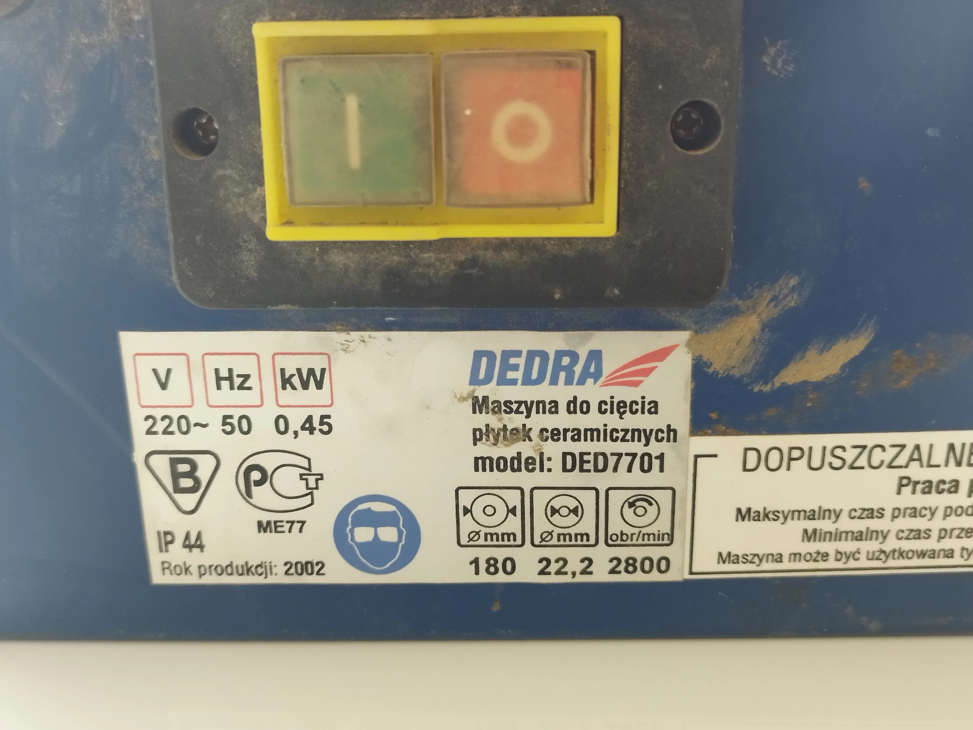 PRZECINARKA DO PŁYTEK DEDRA 450W DED7701 2W1 180MM | Przecinarki do ...