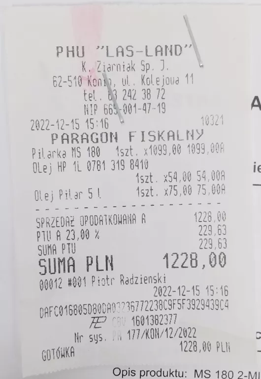 PIŁA SPALINOWA STIHL MS 180/C 2-MIX | Piły łańcuchowe | Loombard.pl