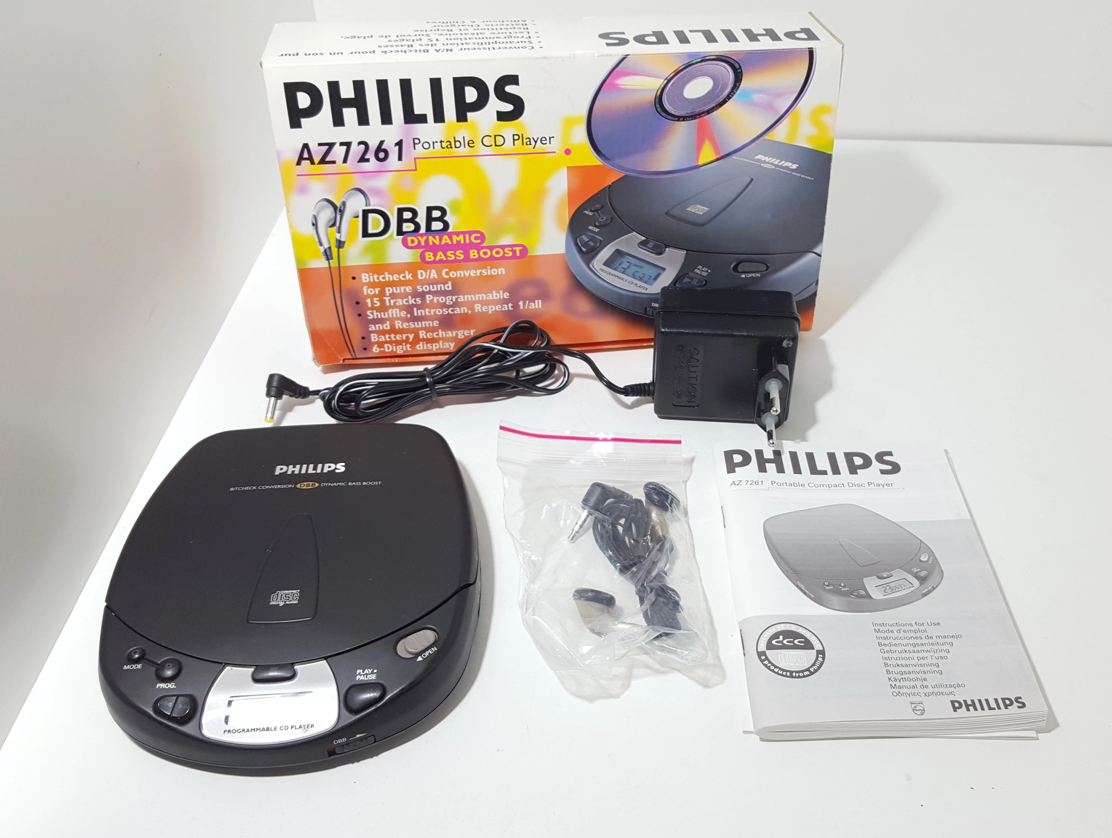 DISCMAN PHILIPS AZ7261 KOMPLET | Odtwarzacze CD, MD i kasetowe ...