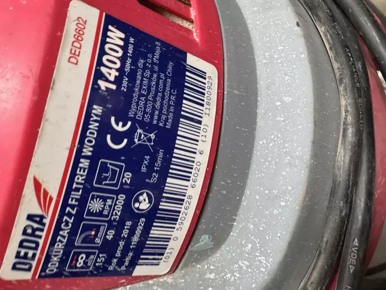 ODKURZACZ WARSZTATOWY Z FILTREM WODNYM DEDRA DED6602 | Odkurzacze przemysłowe | Loombard.pl