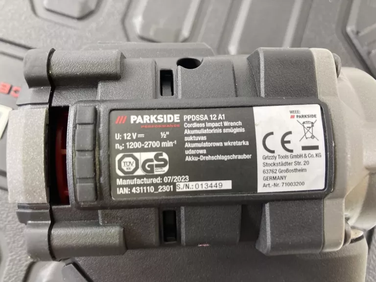 KLUCZ UDAROWY AKUMULATOROWY PARKSIDE PPDSSA 12 A1 12V | Wkrętarki ...