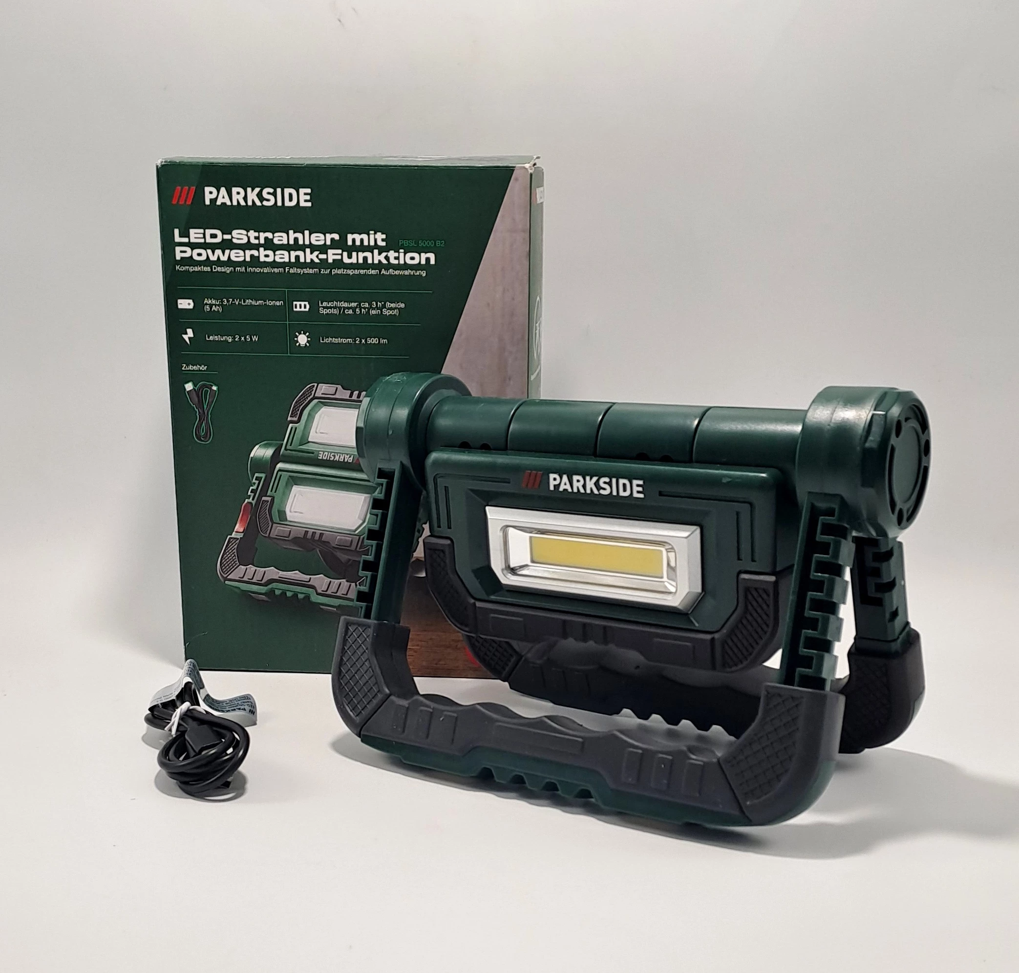 REFLEKTOR LED Z FUNKCJĄ POWERBANK PARKSIDE PBSL 5000 B2 KOMPLET ...