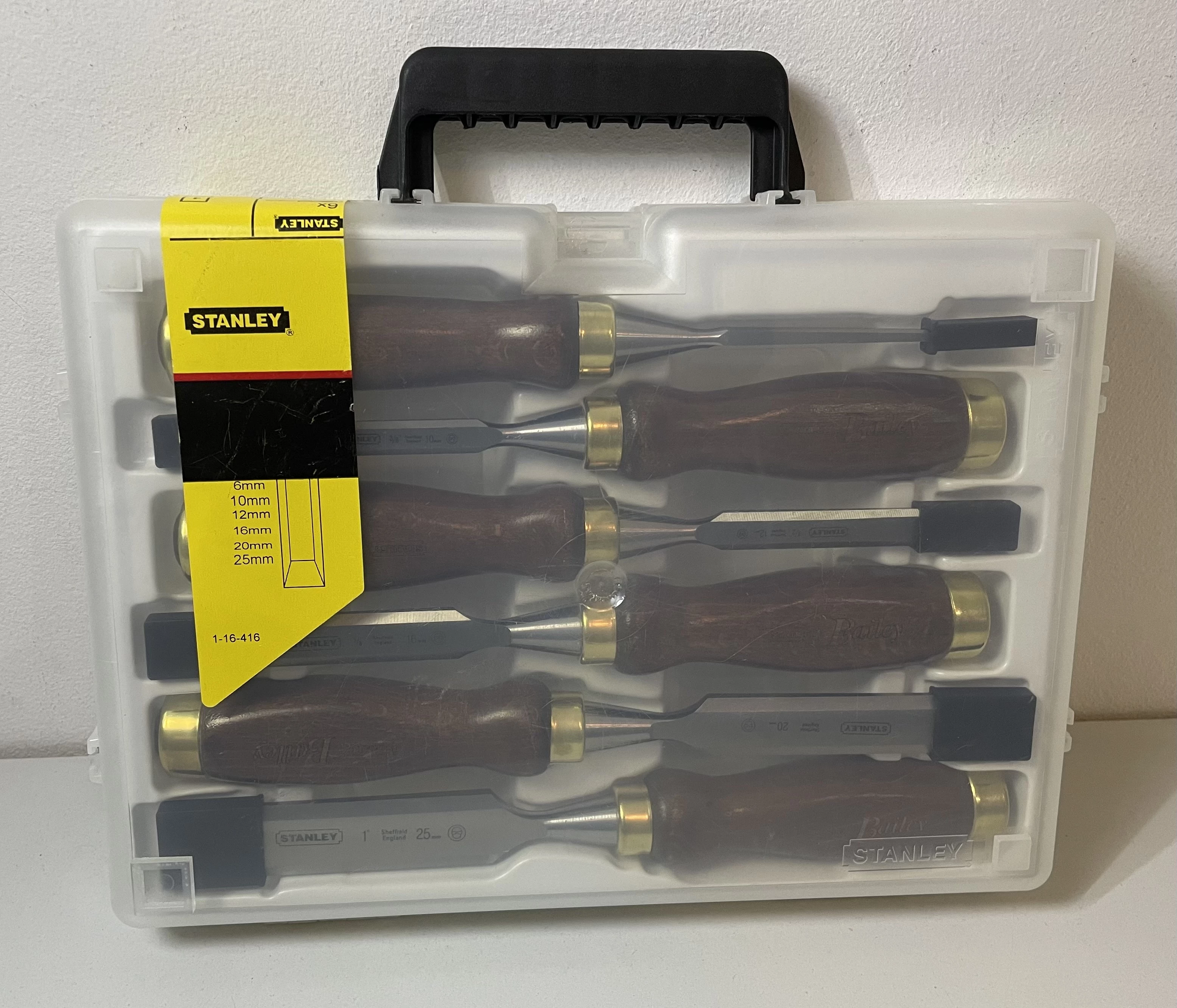 STANLEY 1-16-416 6-CZĘŚCIOWY ZESTAW DŁUT DO DREWNA | Młotki, przecinaki ...