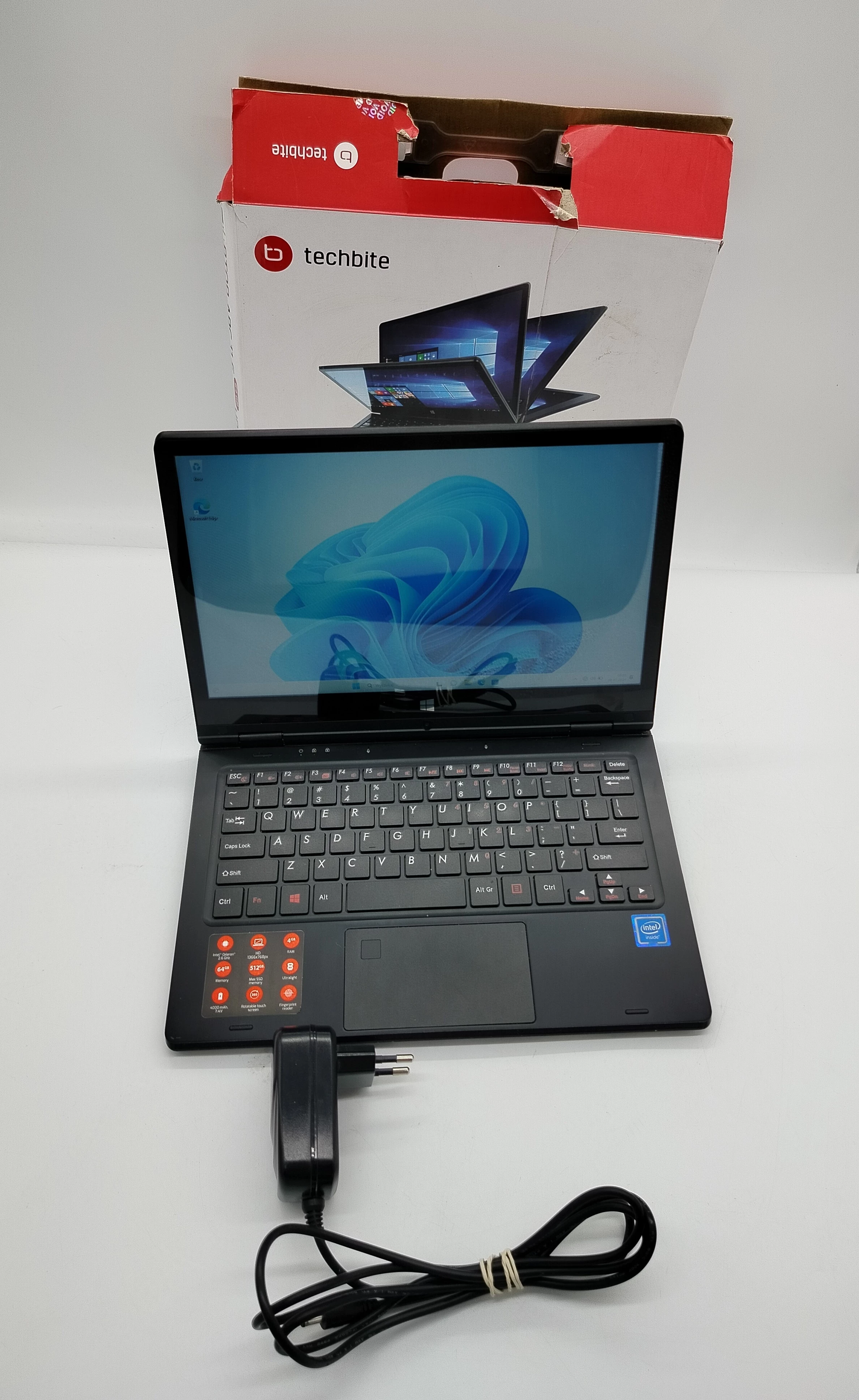 LAPTOP TECHBITE ARC 11,6 INTEL CELERON N4000 4/64GB WIN 11 PRO OPIS!!! | Loombard.pl