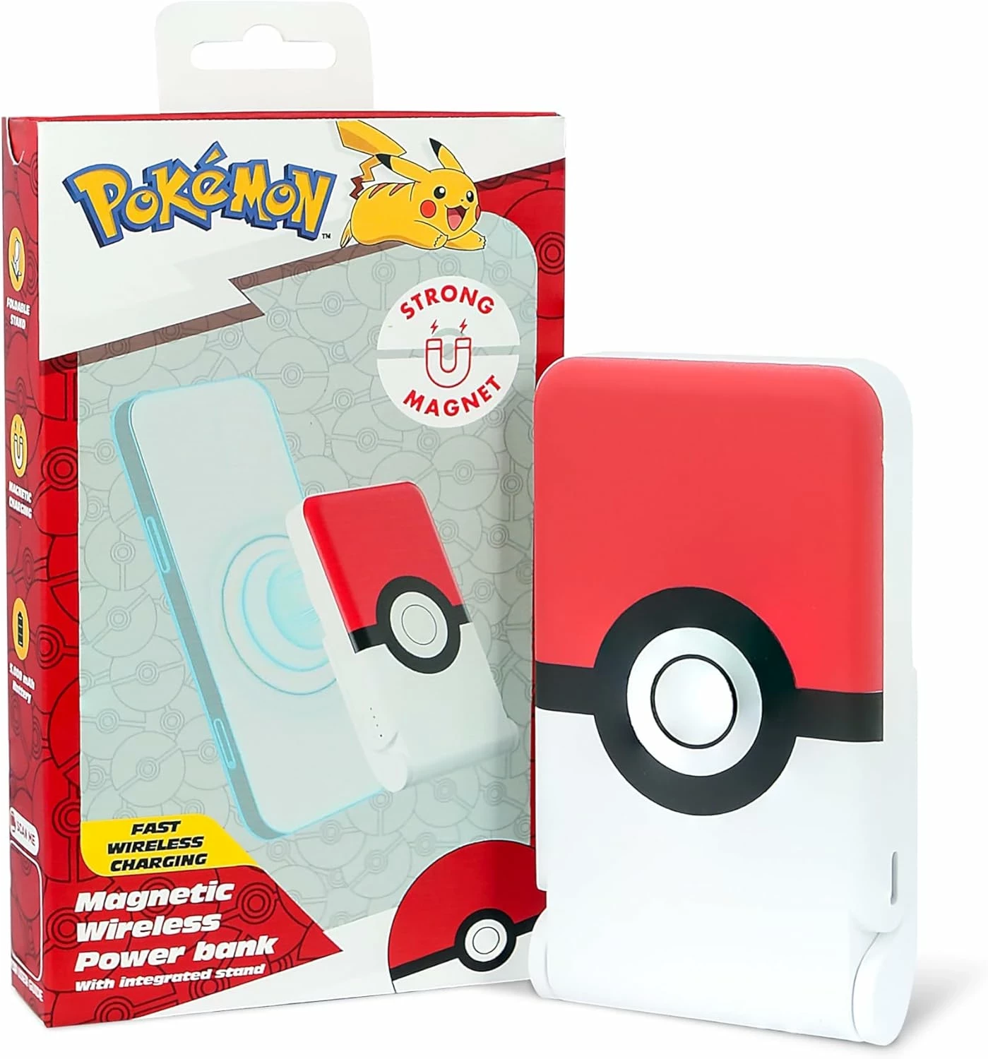 POWERBANK OTL 5000 MAH, USB-C 15W, POKEMON POKEBALL ZE STOJAKIEM ...
