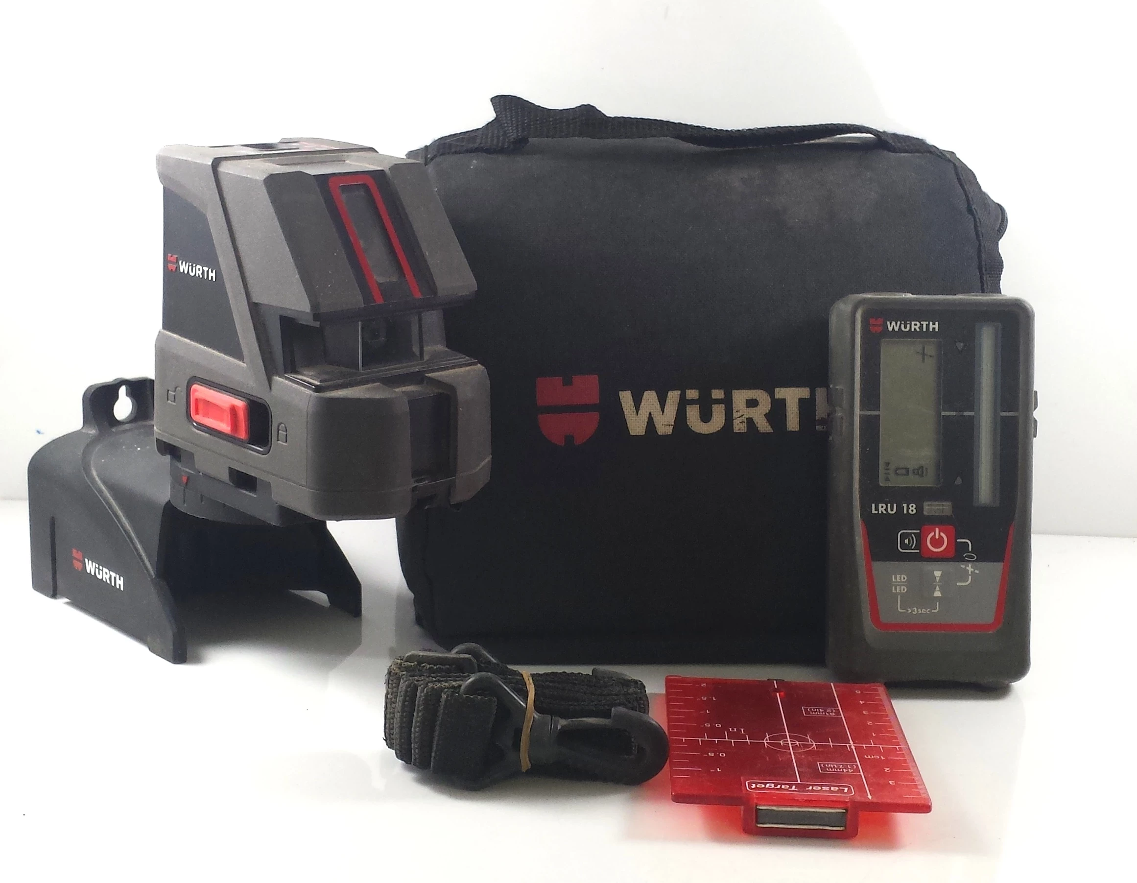 LASER KRZYŻOWY WURTH CLL11 + DETEKTOR PROMIENIA LASERA LRU18 | Loombard.pl