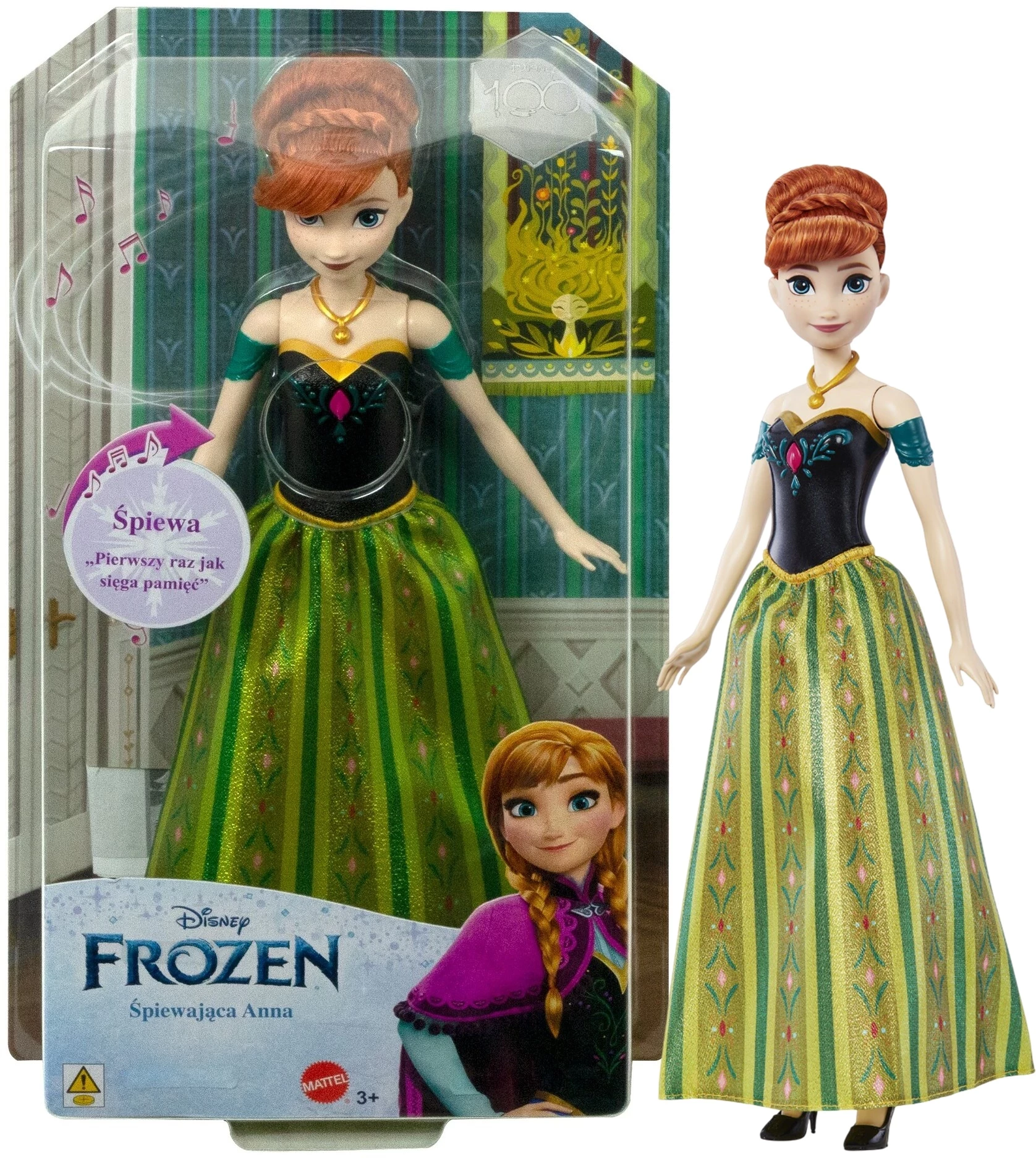 LALKA DISNEY FROZEN ŚPIEWAJĄCA ANNA MATTEL HMG45 *STAN FABRYCZNY ...