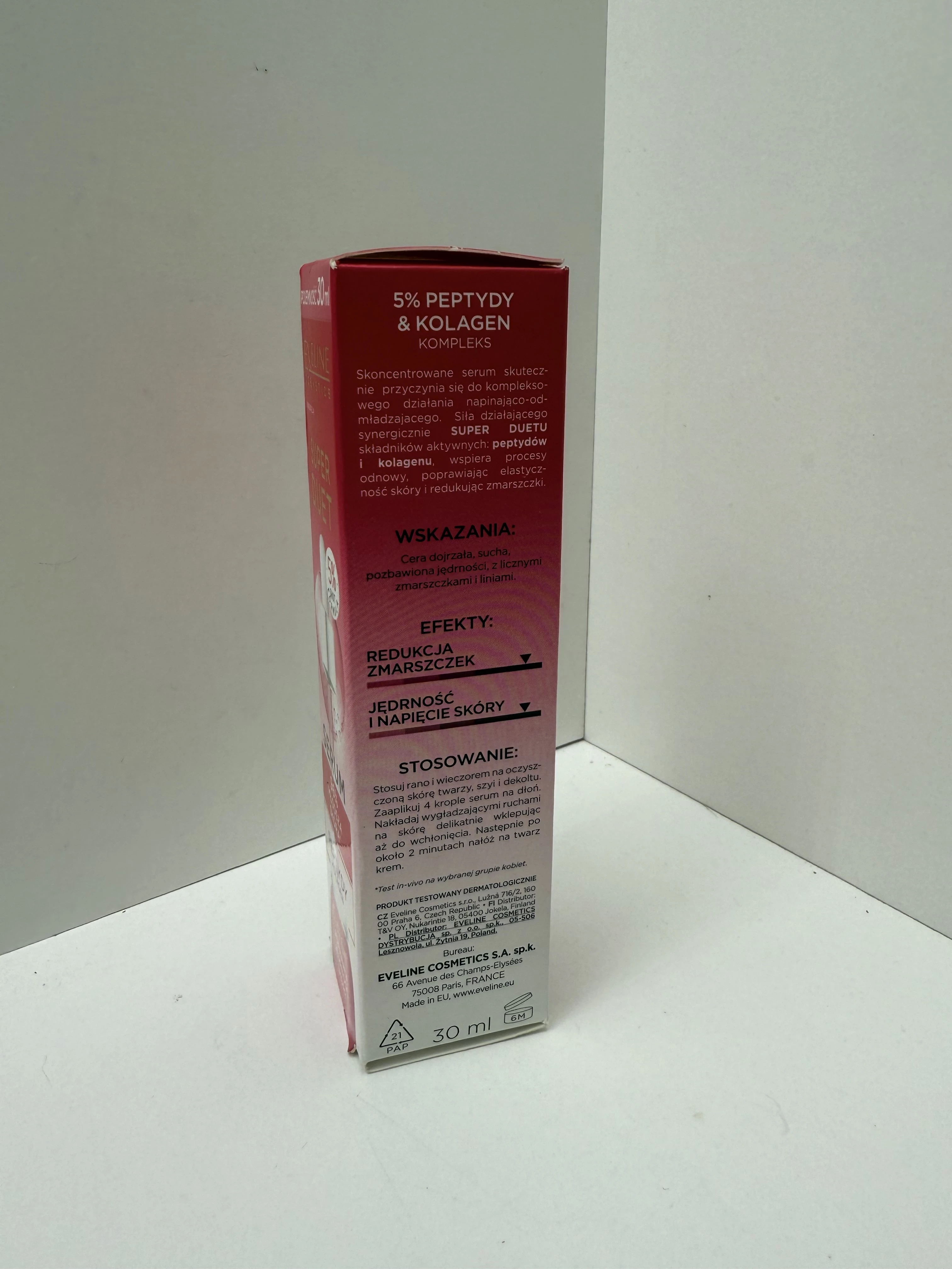 EVELINE SUPER DUET SKONCENTROWANE SERUM LIFTINGUJĄCE Z 5% PEPTYDAMI | Loombard.pl