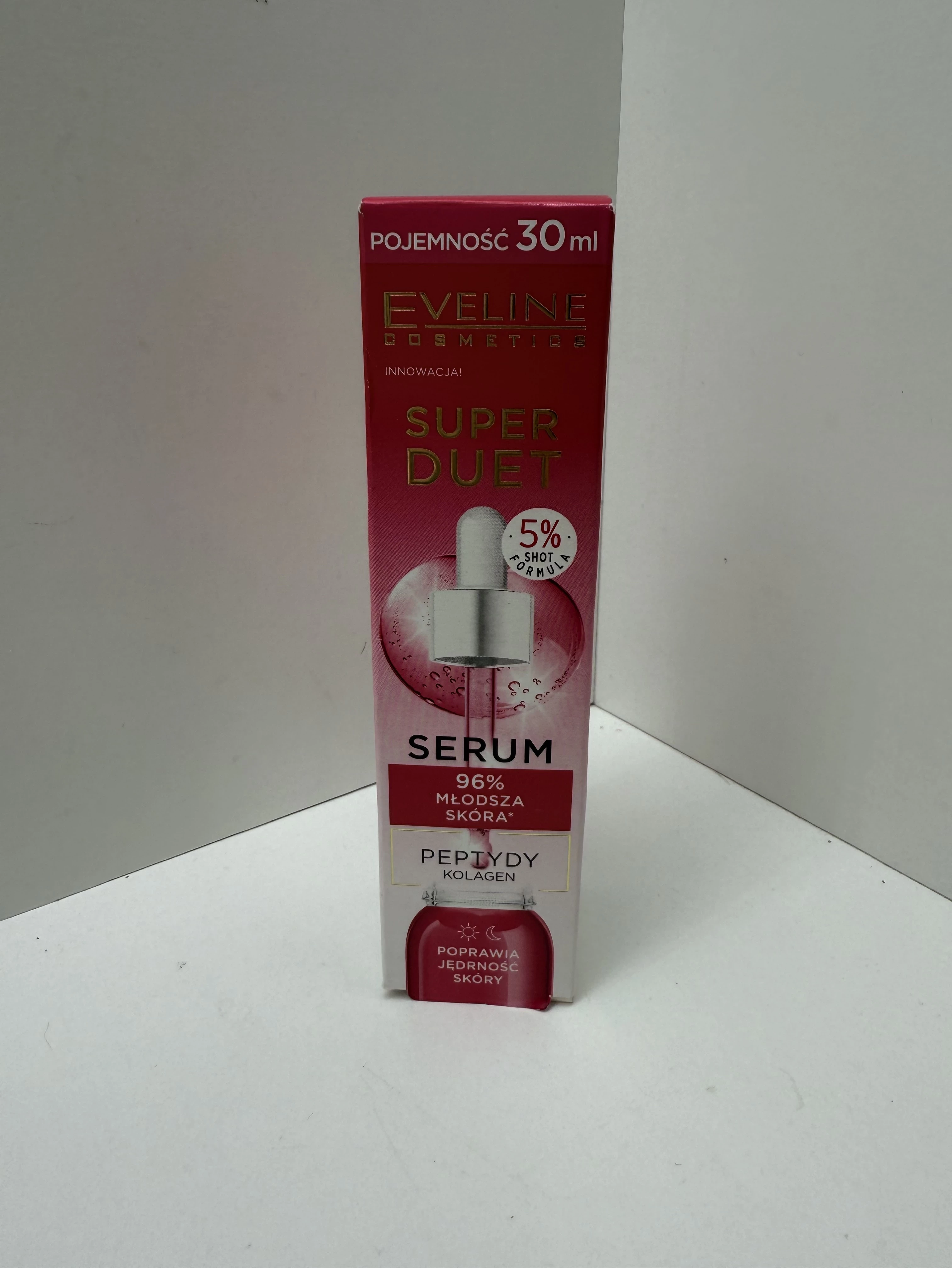 EVELINE SUPER DUET SKONCENTROWANE SERUM LIFTINGUJĄCE Z 5% PEPTYDAMI | Loombard.pl