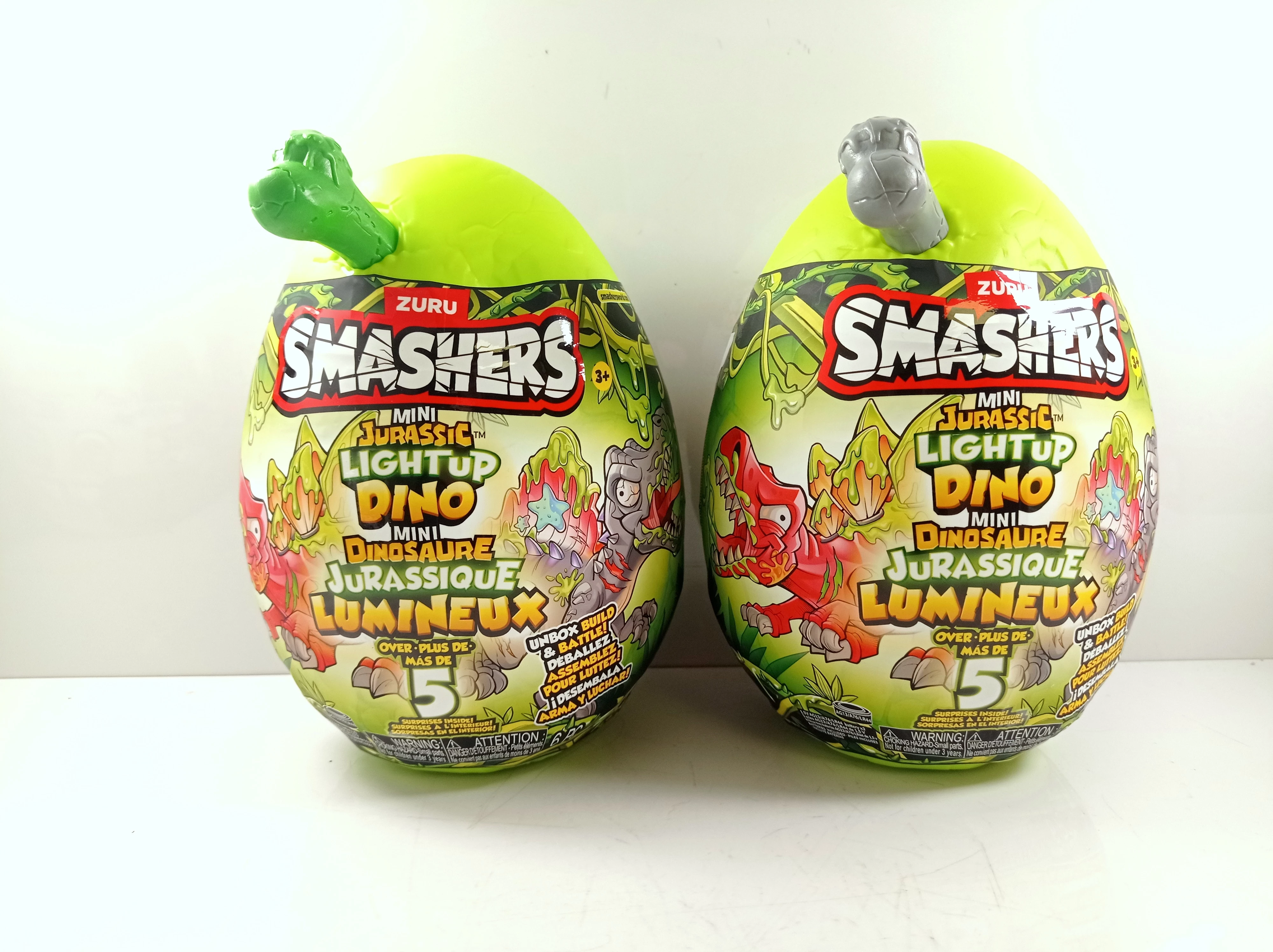 ZESTAW ZURU SMASHERS MINI JURASSIC LIGHT UP DINO EGG | Figurki ...