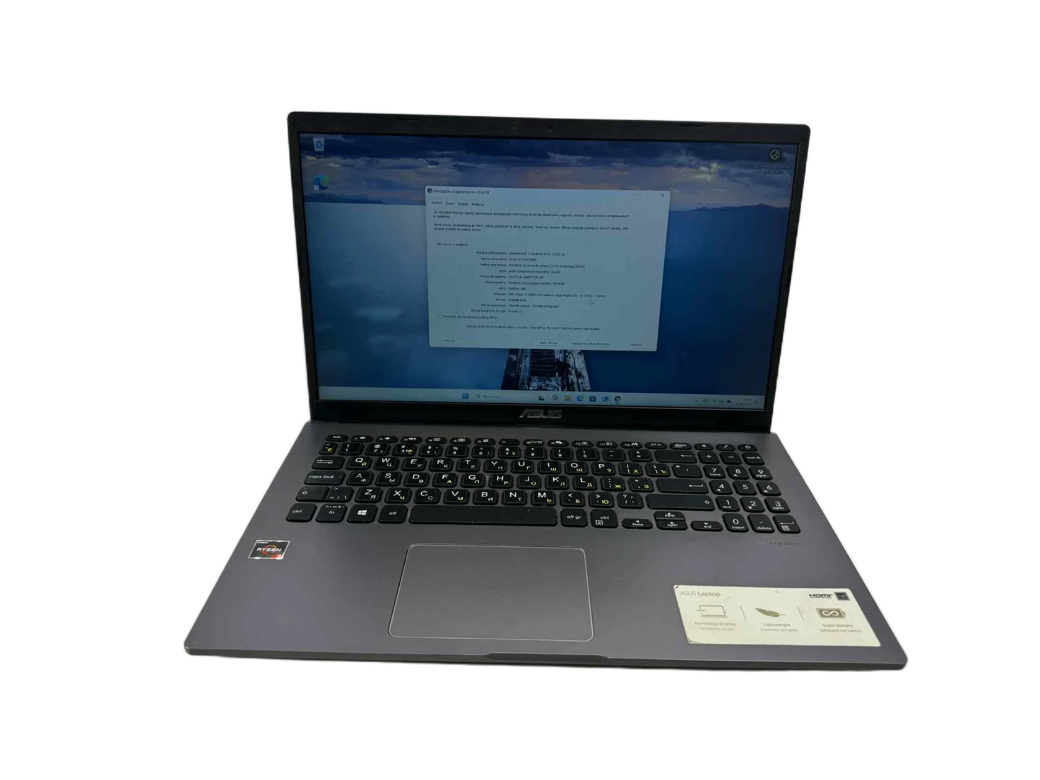 LAPTOP ASUS M509D RYZEN 3 3200U RADEON VEGA 3 4/512GB SSD WIN 11 ...