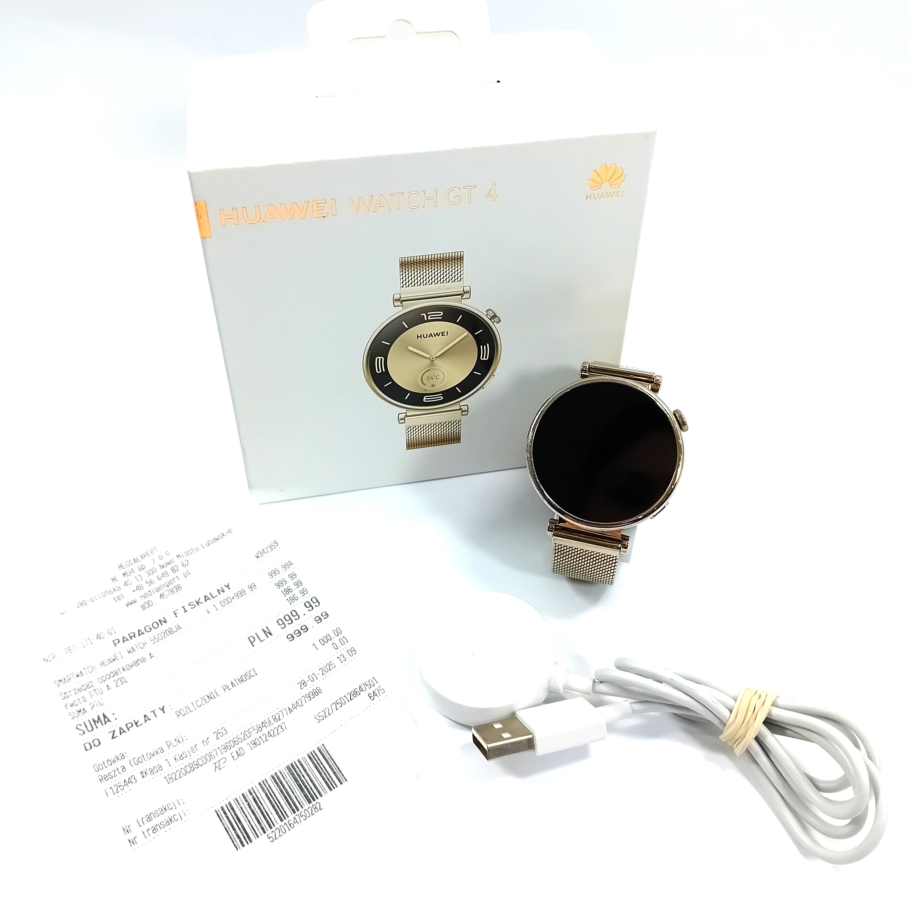 ELEGANCKI SMARTWATCH HUAWEI WATCH GT 4 KOMPLET! GW Z 28.01.2025 ...