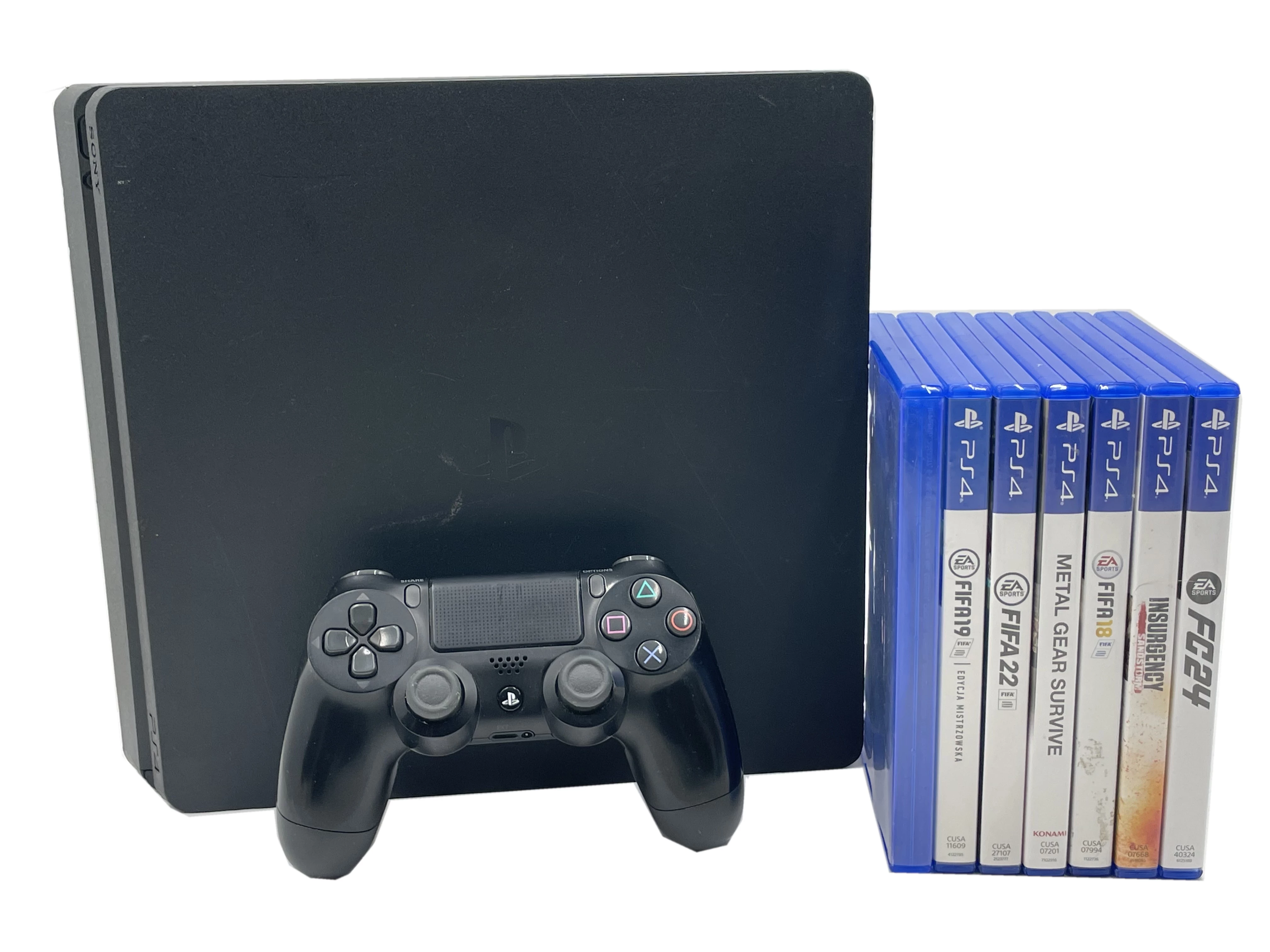 KONSOLA PLAYSTATION 4 SLIM PS4 1216B 8/1TB + PAD + ZESTAW 7 GIER ...