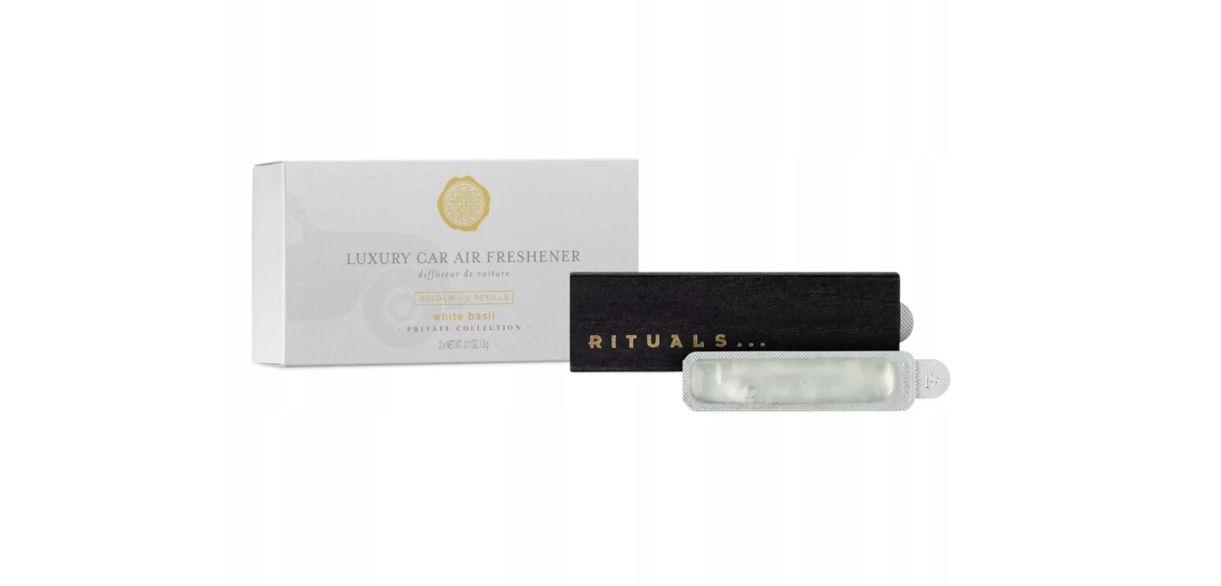 RITUALS PRIVATE COLLECTION ZAPACH DO AUTA WHITE BASIL UCHWYT DREWNIANE ...