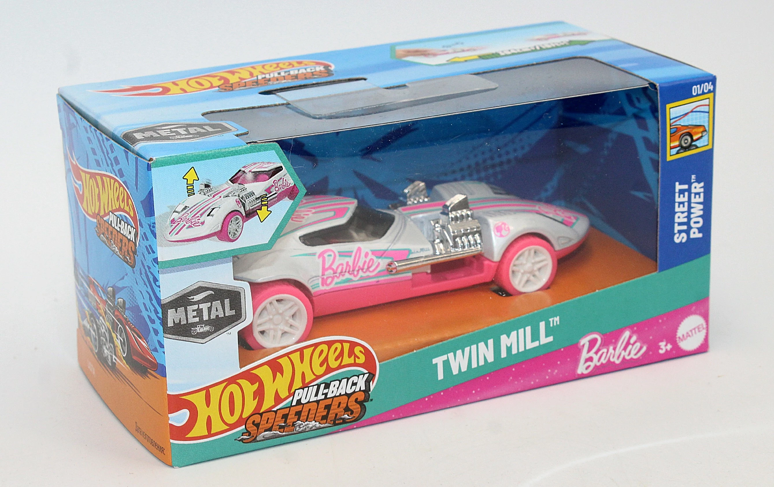 AUTKO HOT WHEELS PULL-BACK SPEEDERS BARBIE TWIN MILL (JCM07) MATTEL ...
