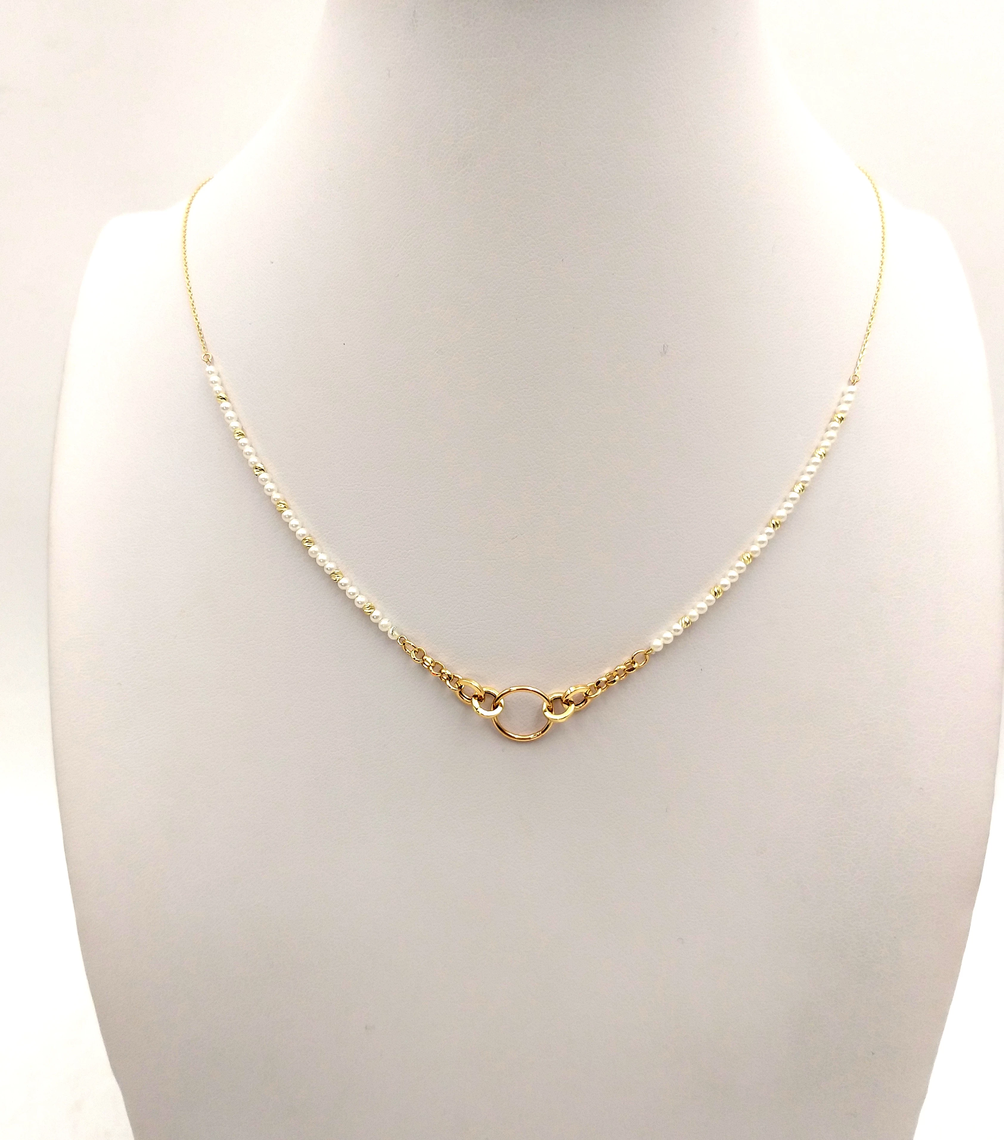 NIENOSZONY ZŁOTY ŁAŃCUSZEK Z KULKAMI CELEBRYTKA 585 DŁ.45CM 3,55G | Loombard.pl