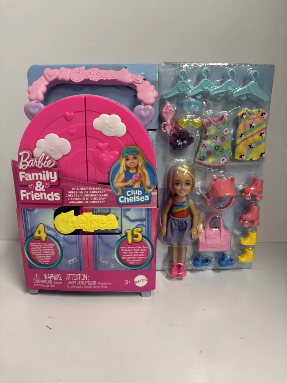 BARBIE SZAFA CHELSEA ZESTAW + LALKA, UBRANKA I AKCESORIA HXN03 ...